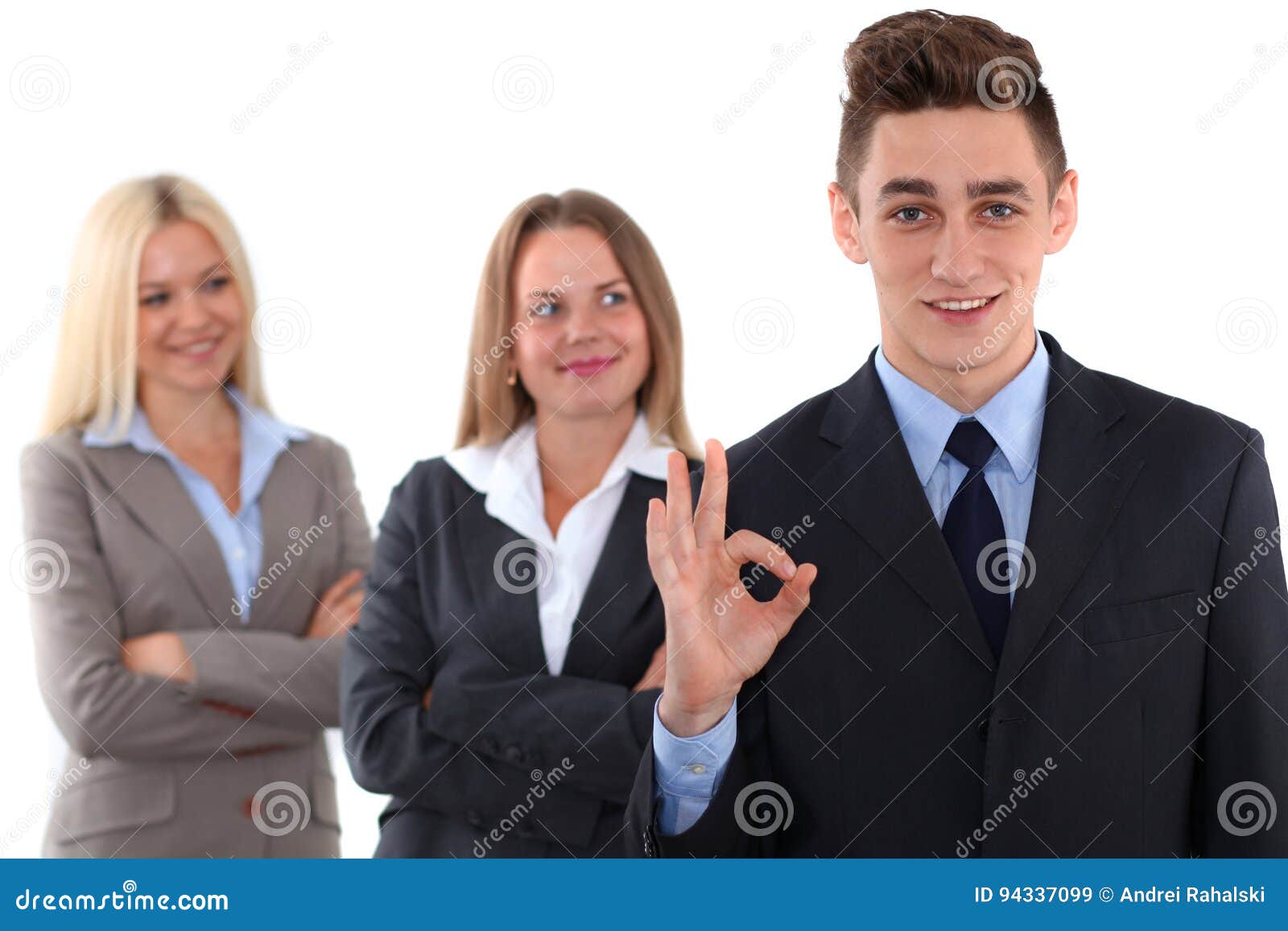 Group of Business People, Ok Hand Sign Stock Image - Image of ...