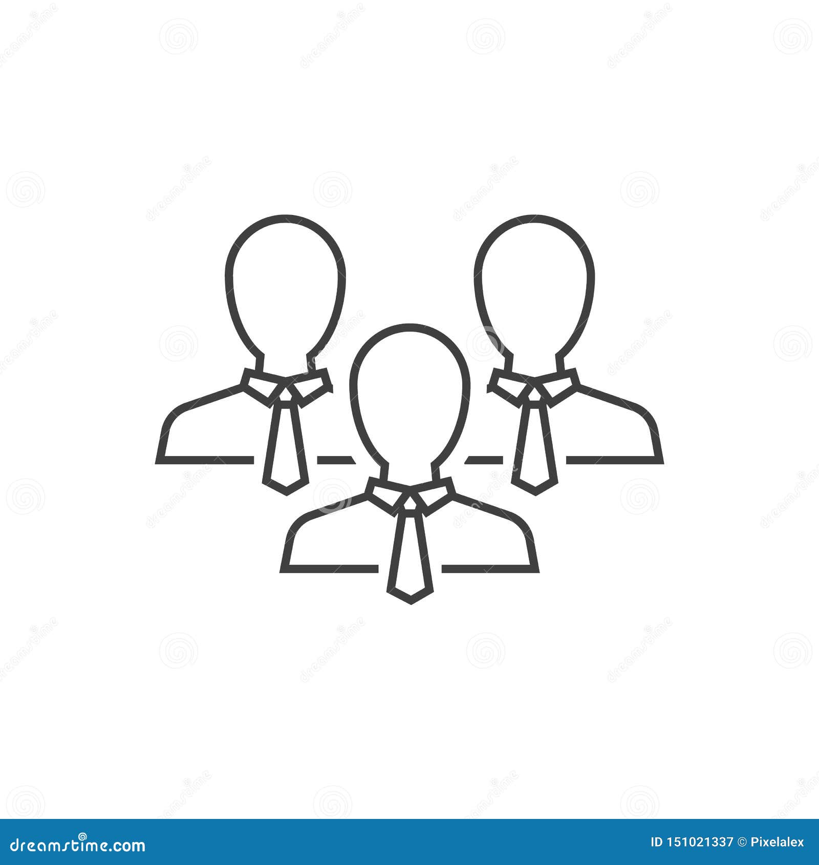 Group of Business People Outline Icon on White Stock Vector ...