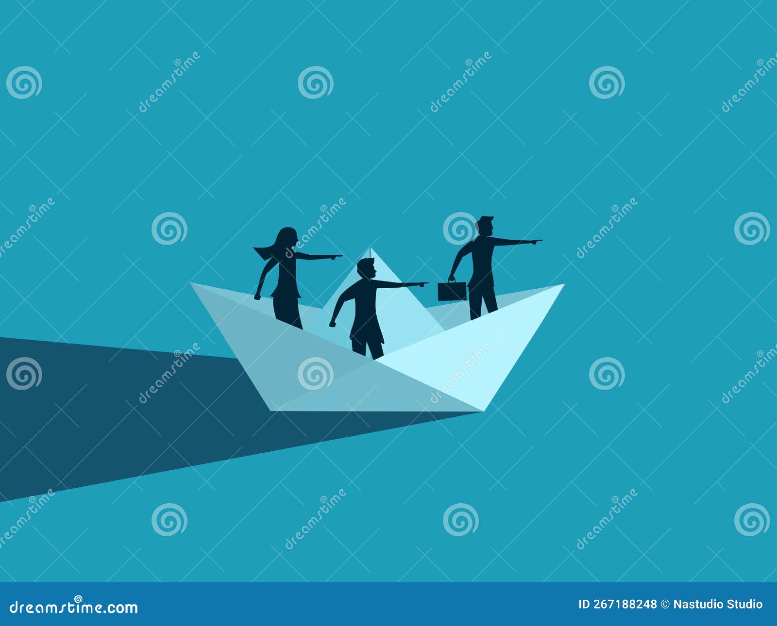 Group of Business People Pointing in the Same Direction. Unity of ...