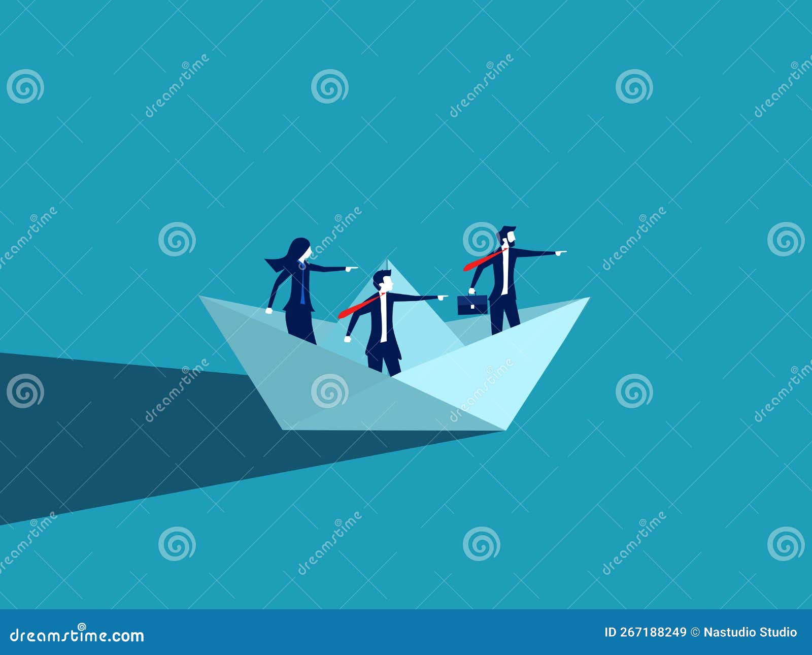 Group of Business People Pointing in the Same Direction. Unity of ...