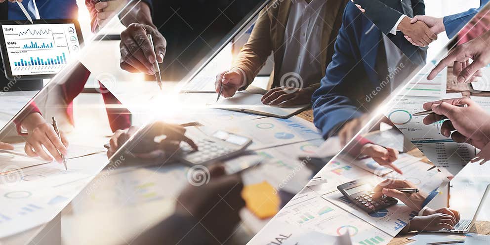 Group of Business People Process and Workflow Automation with Flowchart ...