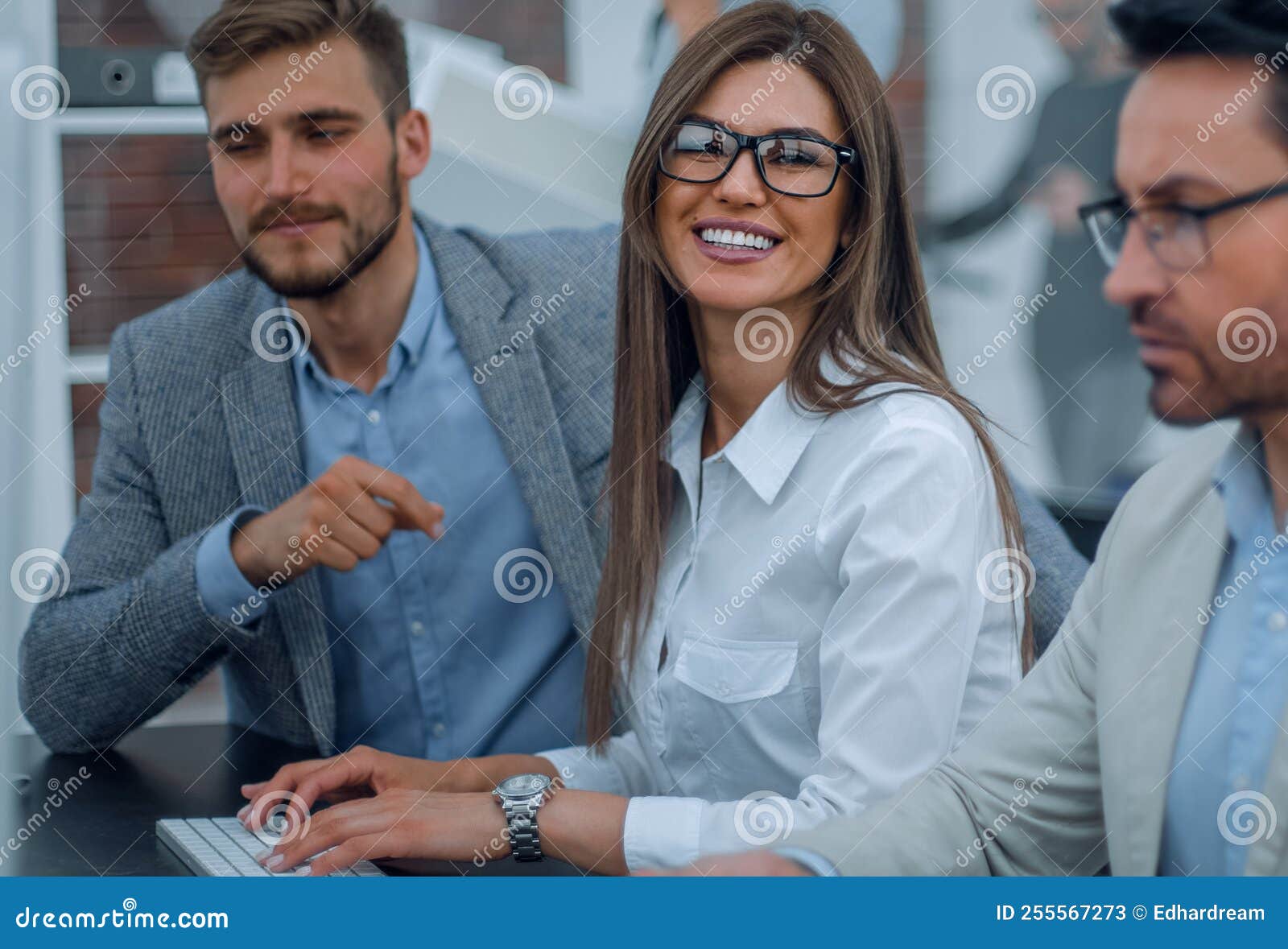 Group of Business People Sitting at the Office Table Stock Image ...