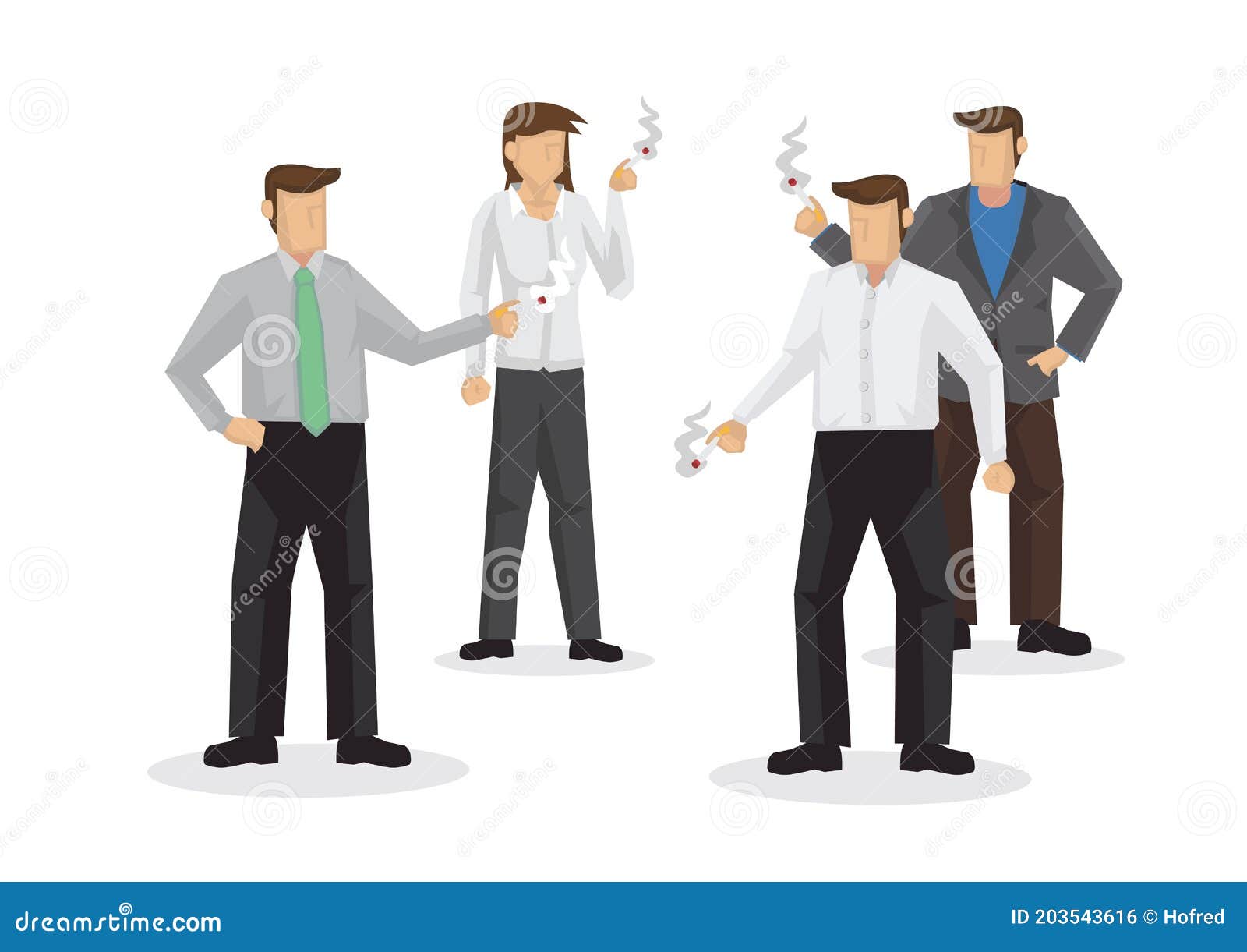 Group of Business People Smoking Together Stock Vector - Illustration ...