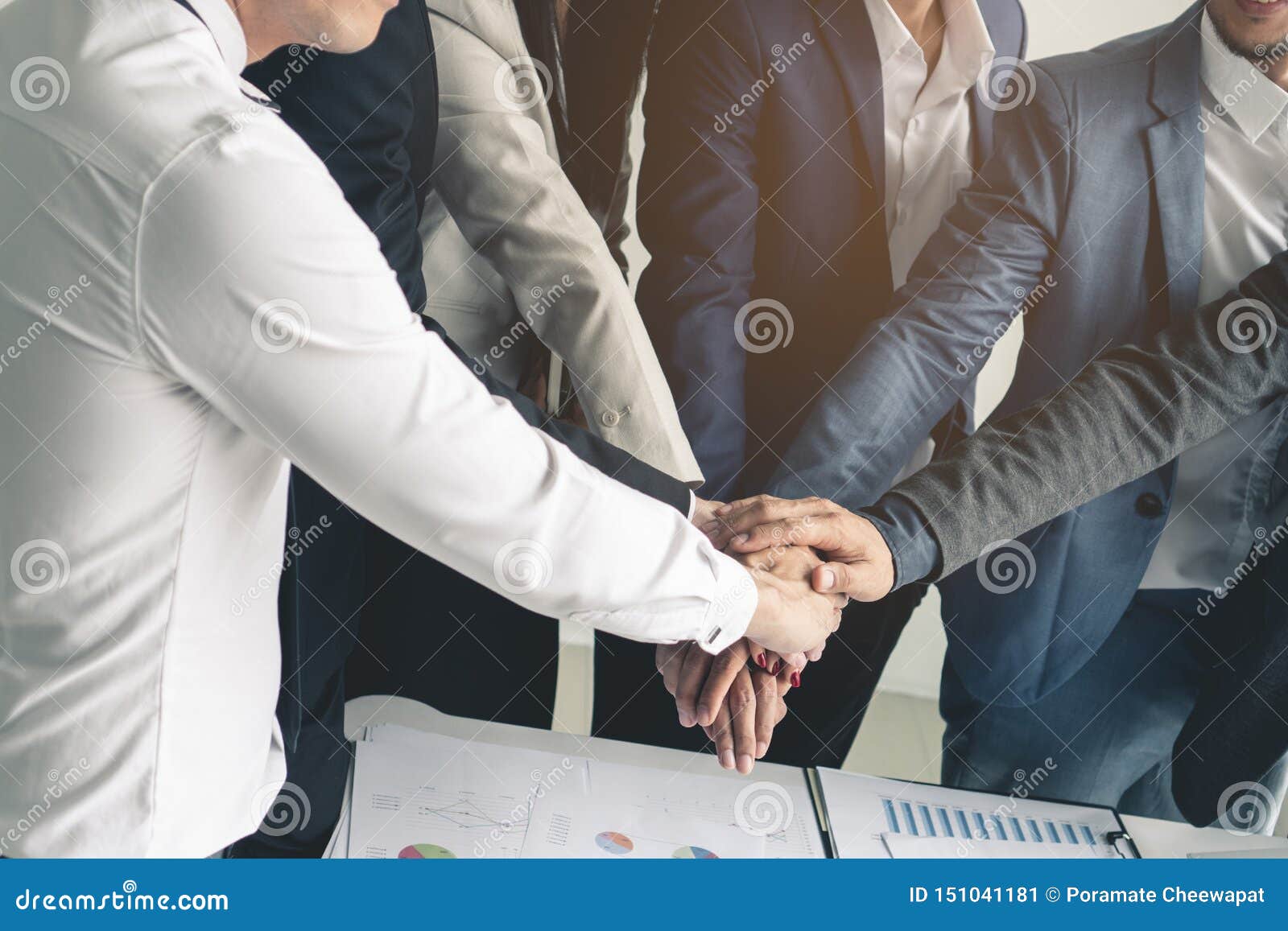 People Stacking Hands Together Showing Power of Teamwork Stock Image ...