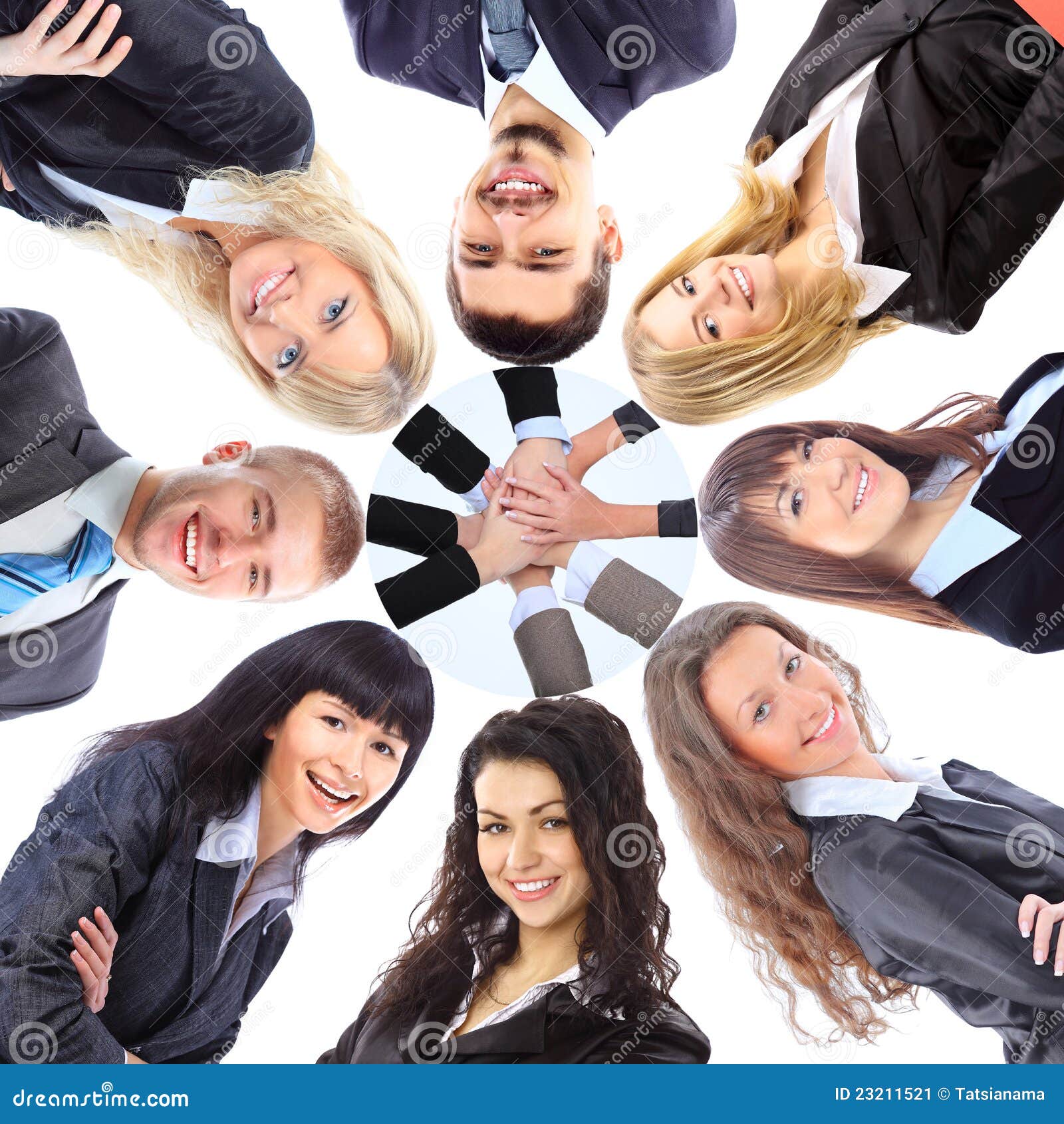 Group of Business People Standing in Huddle Stock Image - Image of ...