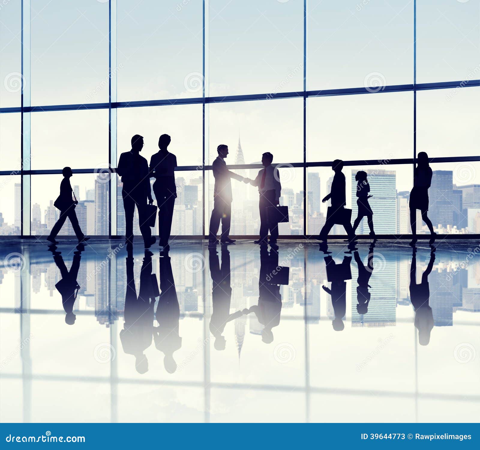 Group of Business People Standing in a Office Building Stock Image ...