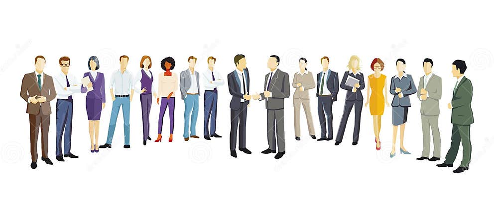 A Group Of Business People Standing Together Illustration Stock Vector