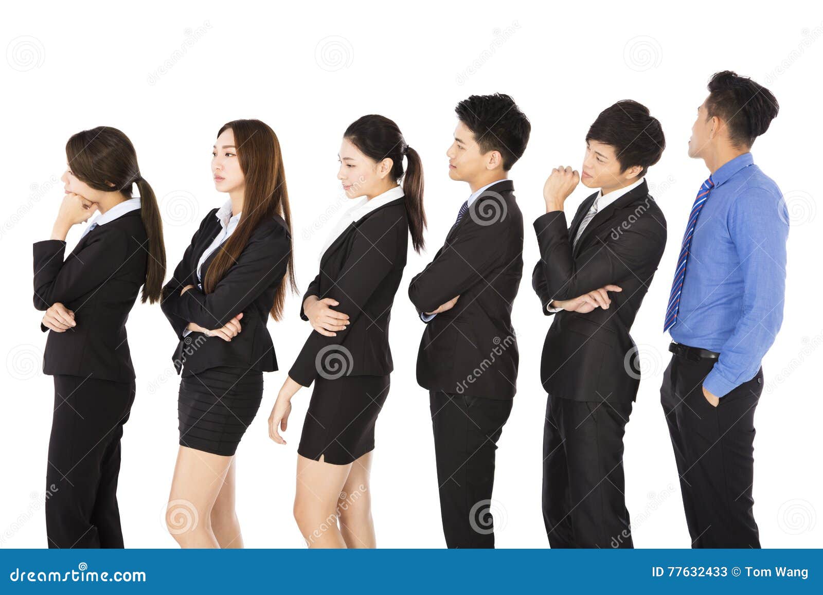 Group of Business People Standing and Waiting in Row Stock Image ...