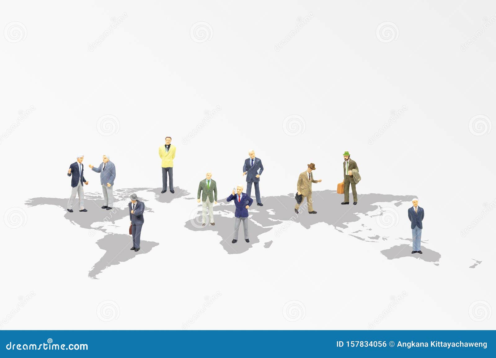 Group of Business People Standing on the World Map. Stock Photo - Image ...