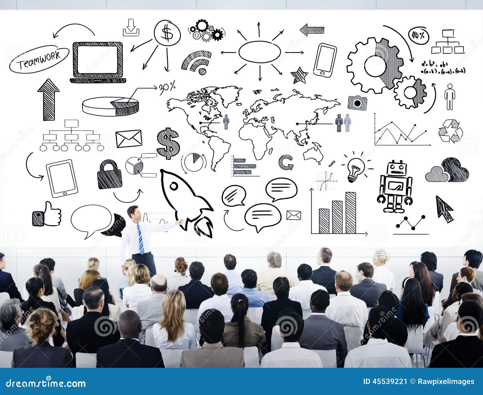Group of Business People with Strategic Planning Stock Illustration ...