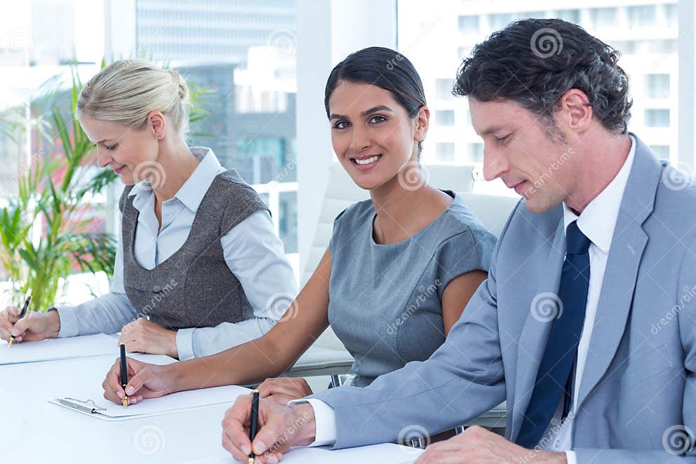 Group of Business People Taking Notes Stock Photo - Image of desk ...