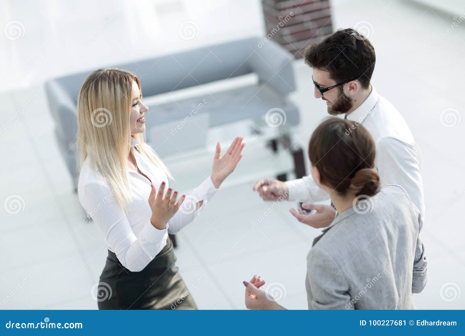 Group of Business People Talking in Office Stock Image - Image of male ...