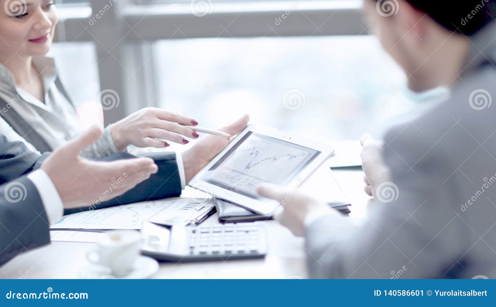 Group of Business People Talking at the Table Stock Image - Image of ...