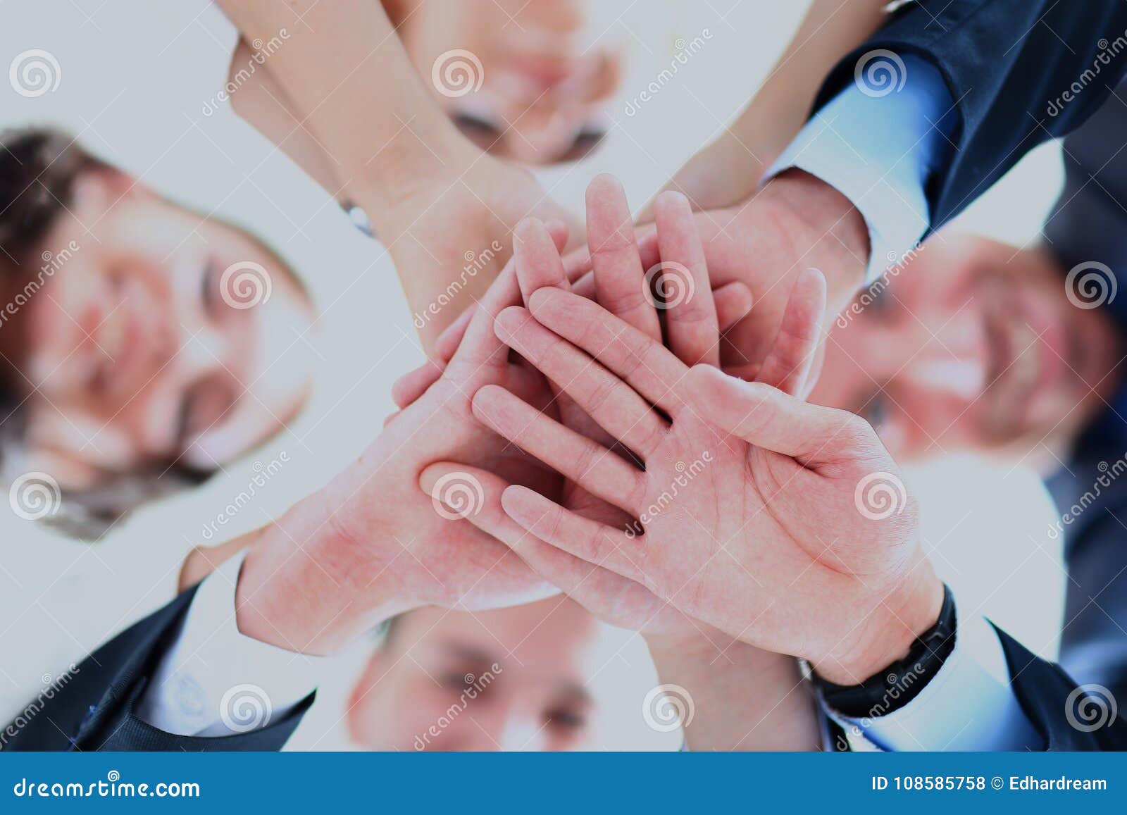 Group of Business People, Uniting Hands. Stock Photo - Image of high ...