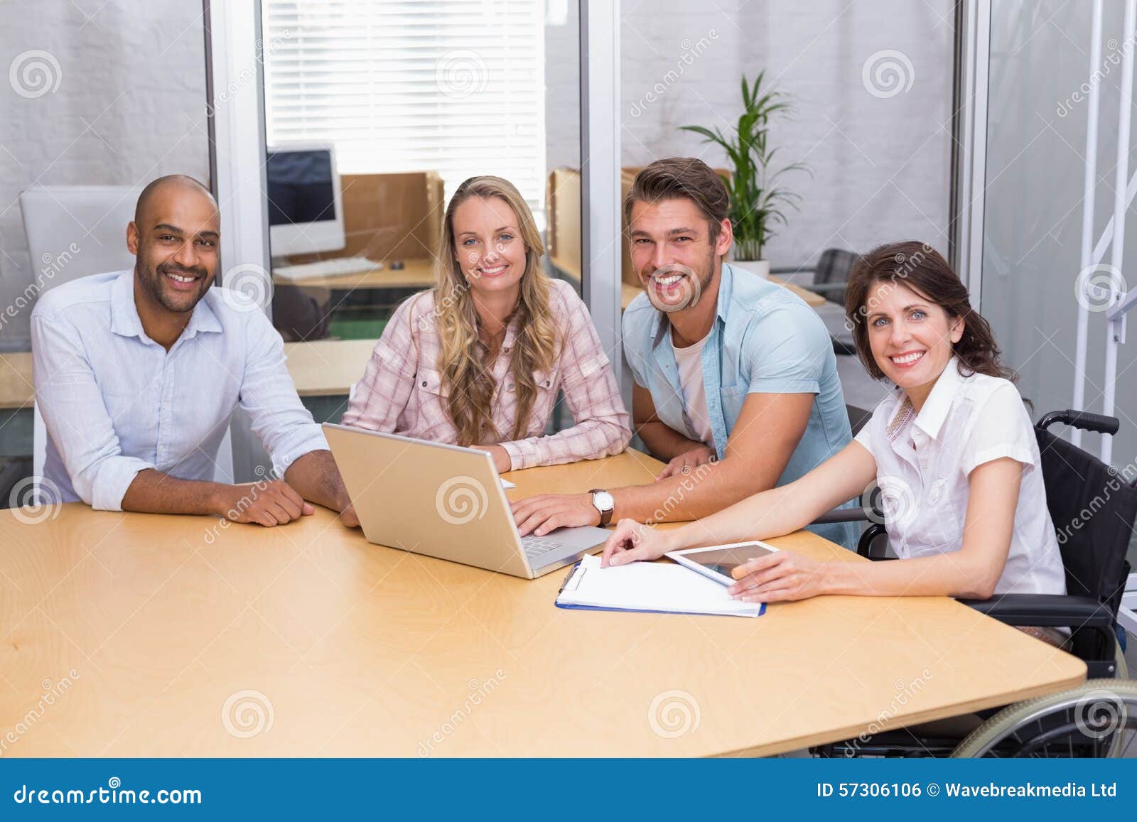 Group of Business People Using Tablet Computer and Laptop Stock Photo ...