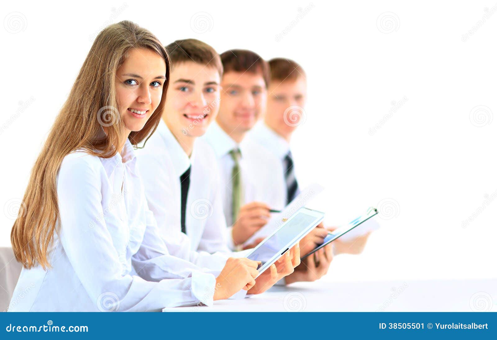Group of Business People Using Tablet Computer Stock Image - Image of ...