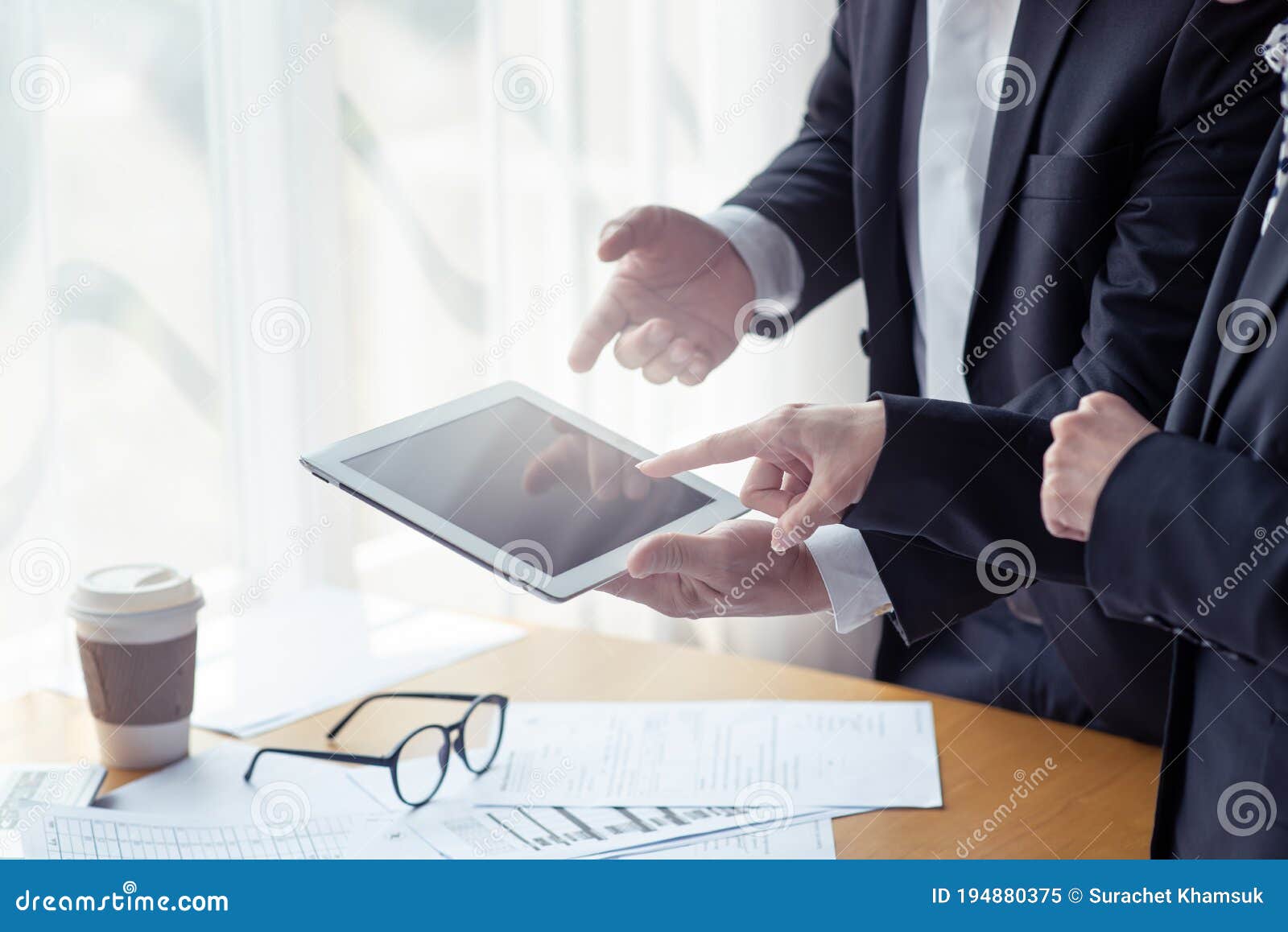 Group of Business People Using Tablet Computer in Office Stock Image ...