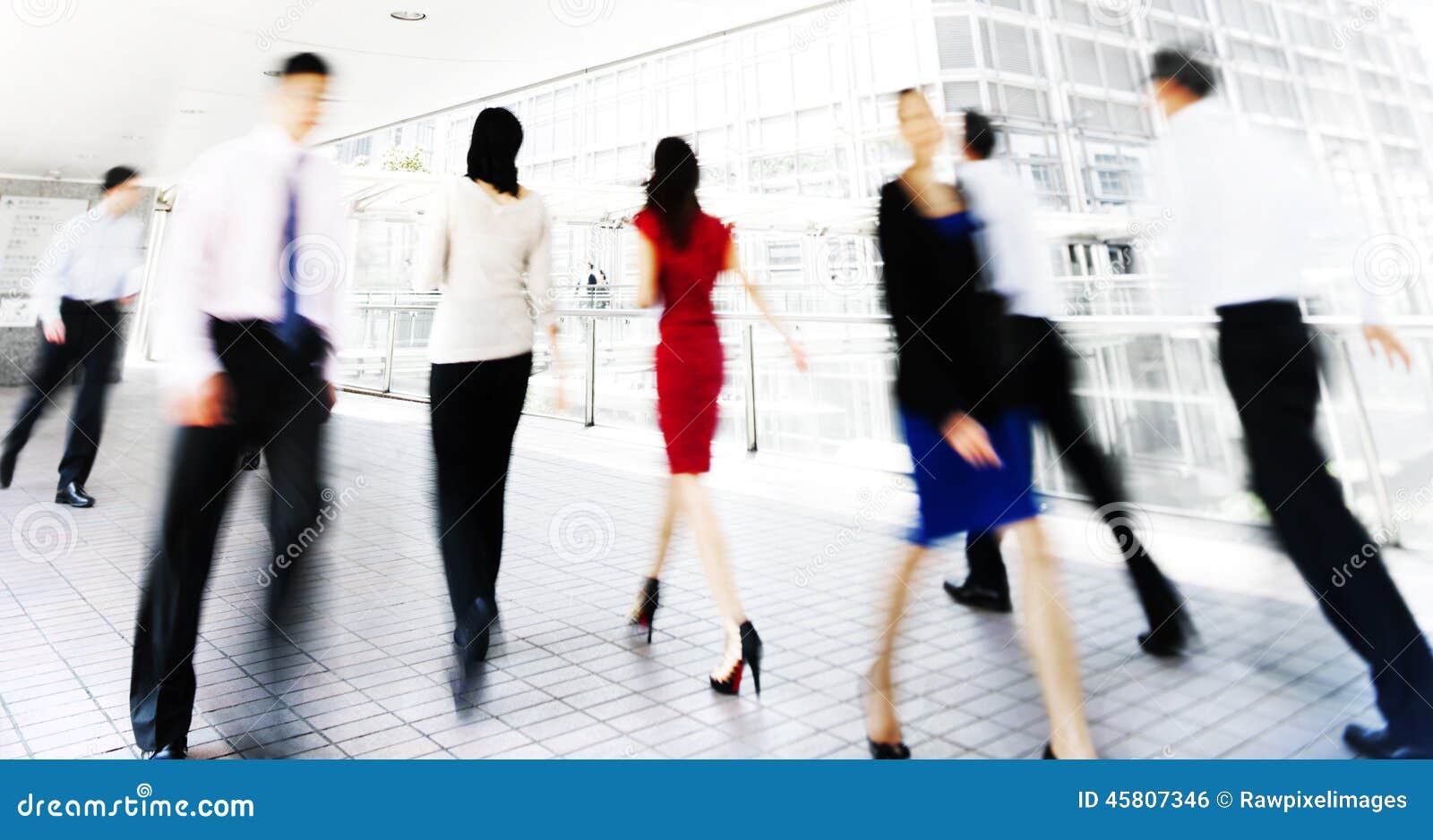 Group of Business People Walking Indoor Stock Photo - Image of busy ...