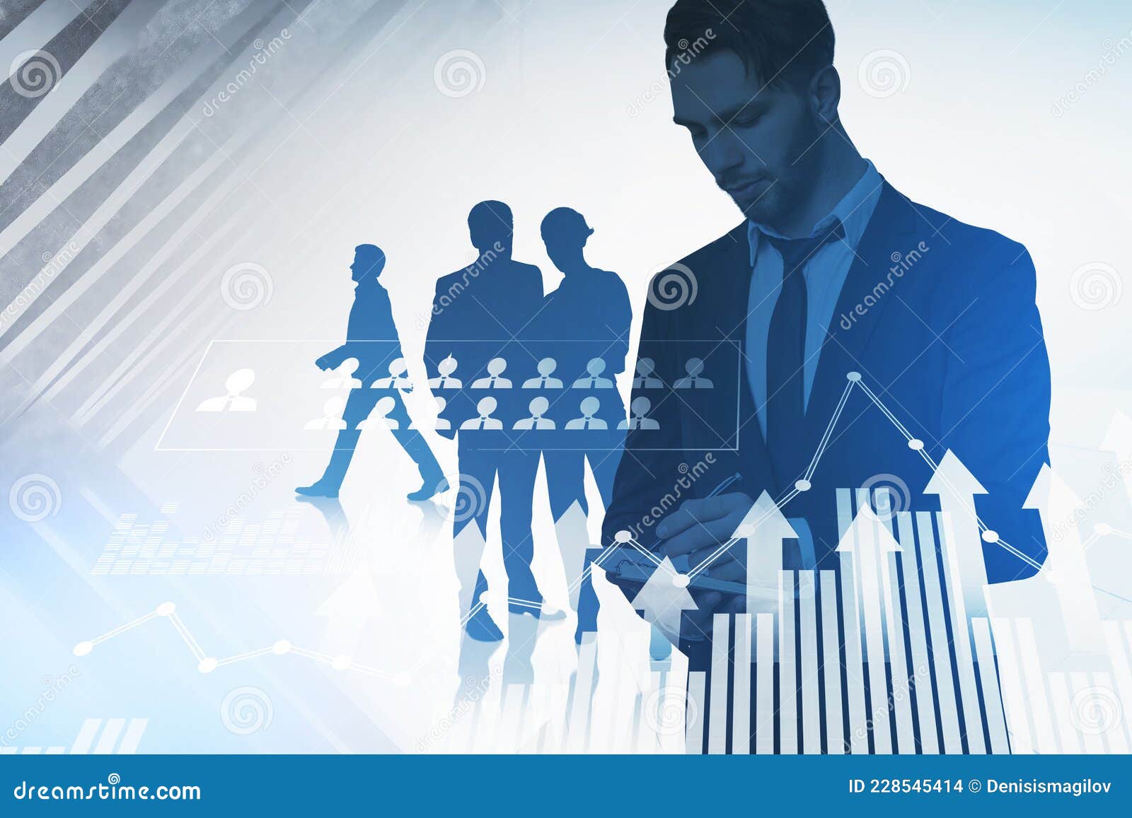 Group of Business People Work Together Taking Notes in Notebook Stock ...