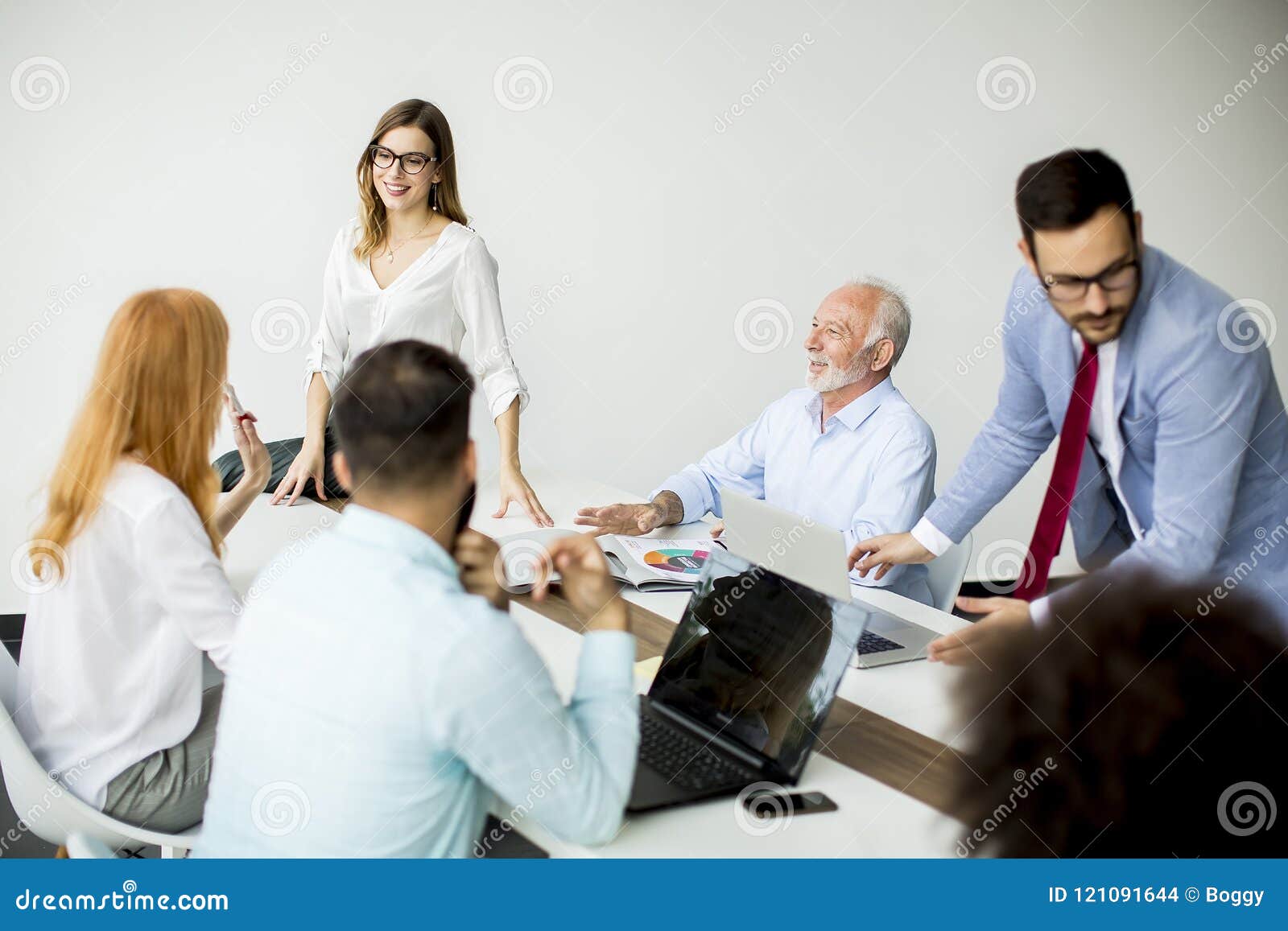 Group of People Working in the Modern Office Stock Photo - Image of ...