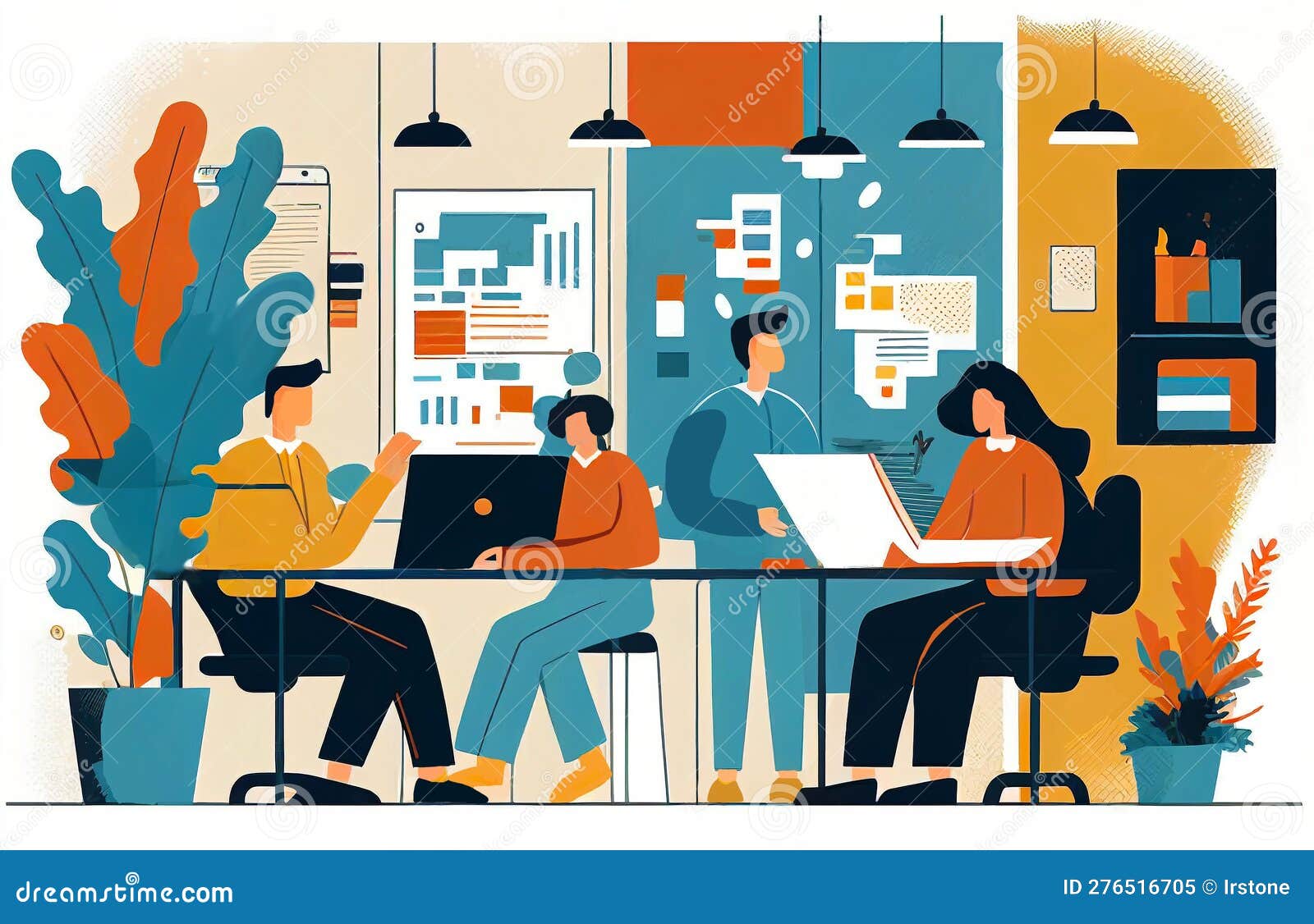 Group of Business People Working in Office, Collaborating on a Project ...