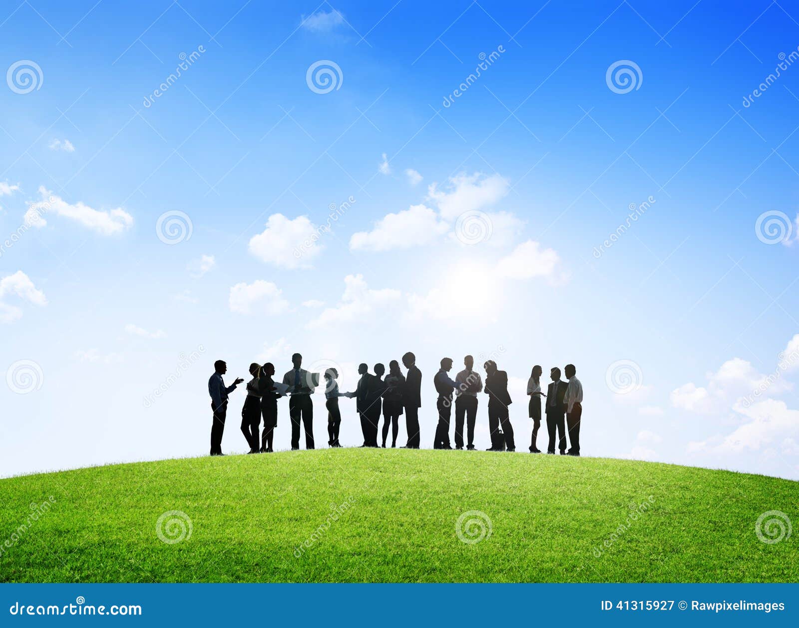 Group of Business People Working Outdoors Stock Image - Image of ...