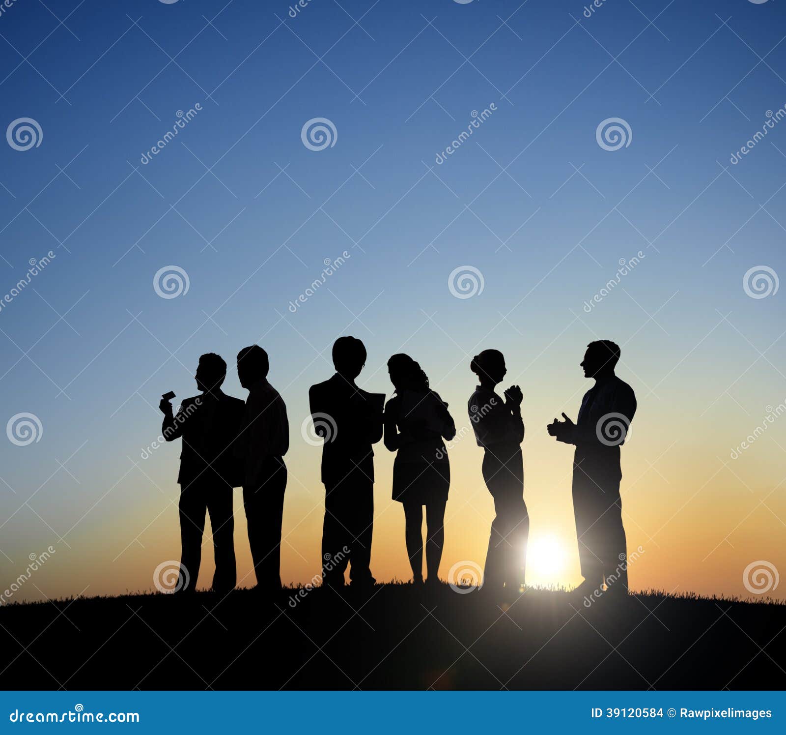 Group of Business People Working Outdoors Stock Photo - Image of back ...