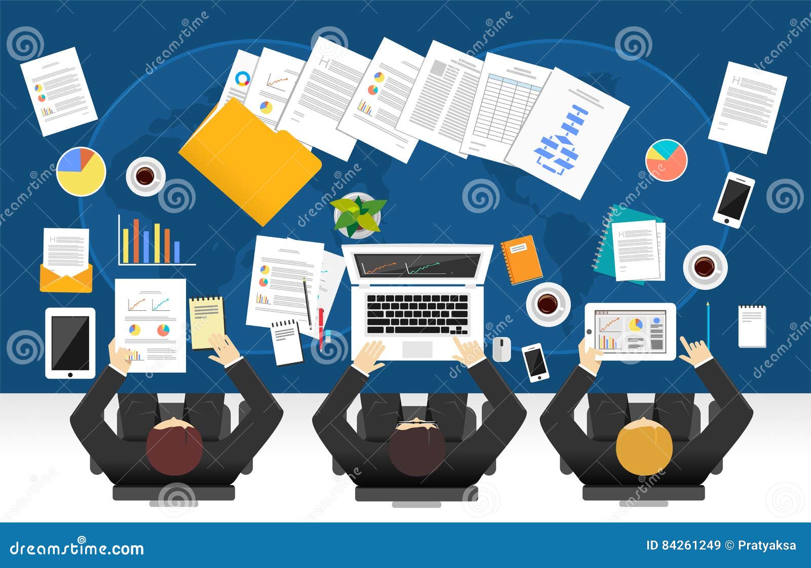 Group of Business People Working. Teamwork of Business People Concept ...