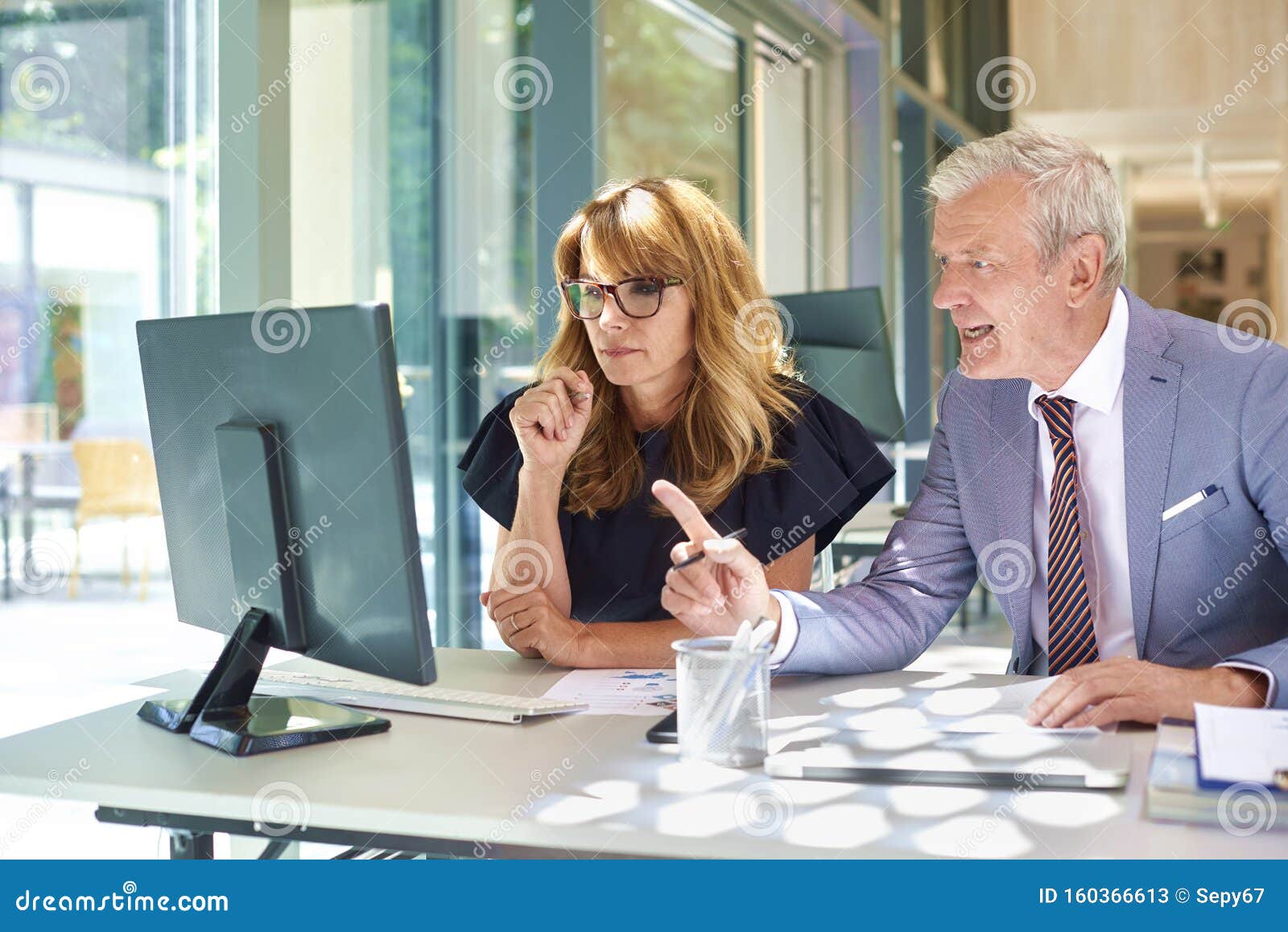 Business Meeting in the Office Stock Image - Image of computer, aged ...
