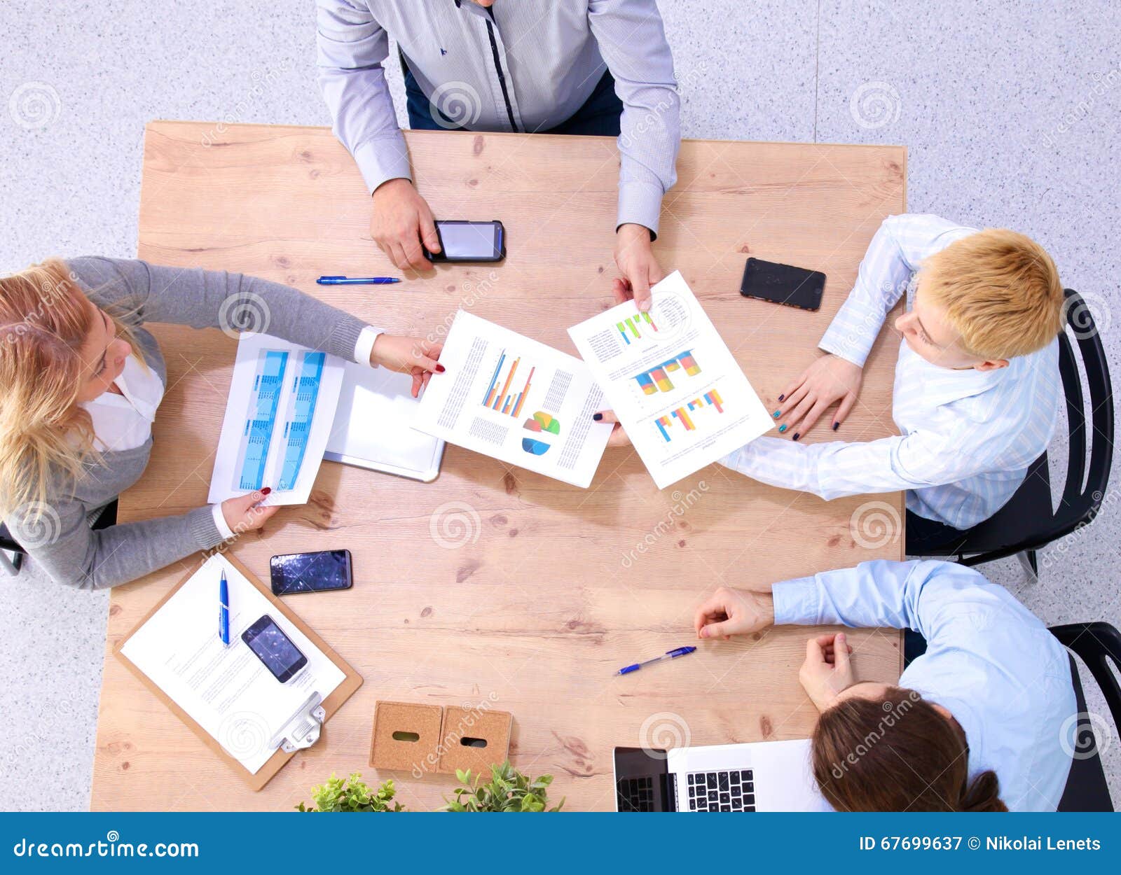 Group of Business People Working Together on White Background Stock ...