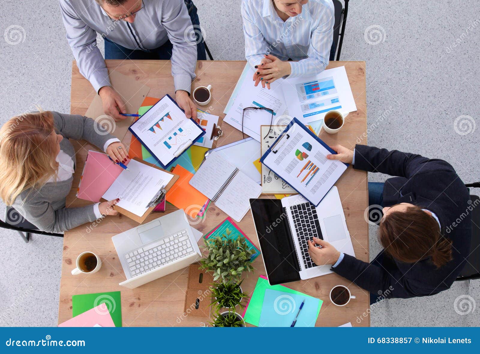 Group of Business People Working Together on White Background Stock ...