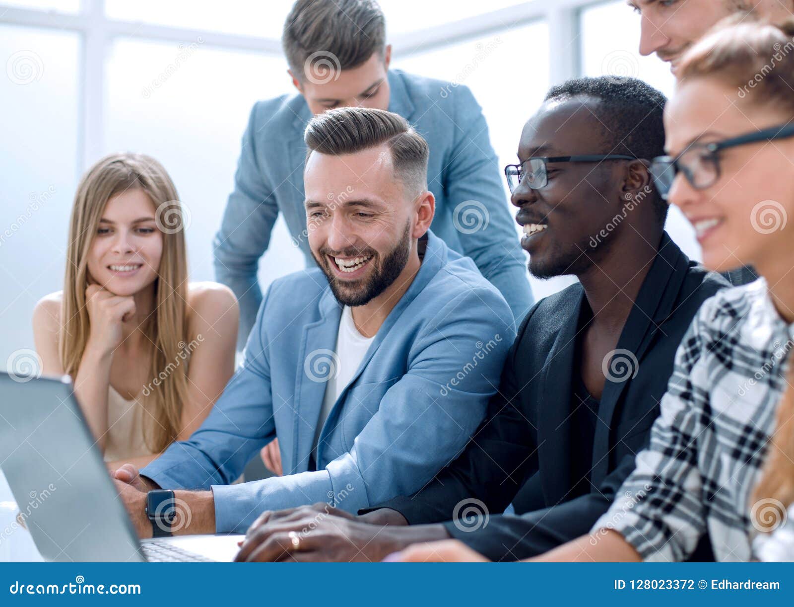 Multinational Group of Young People at the Table Stock Photo - Image of ...
