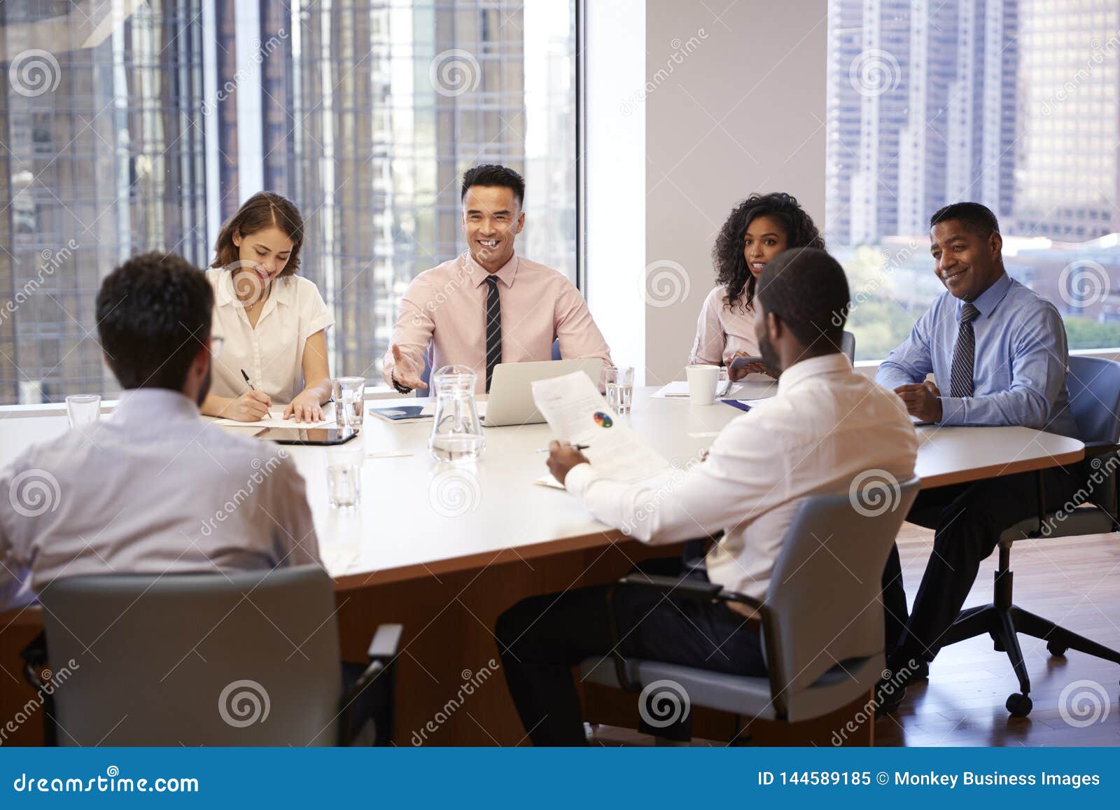 Meeting Table On Conference Room Stock Photo | CartoonDealer.com #149340096