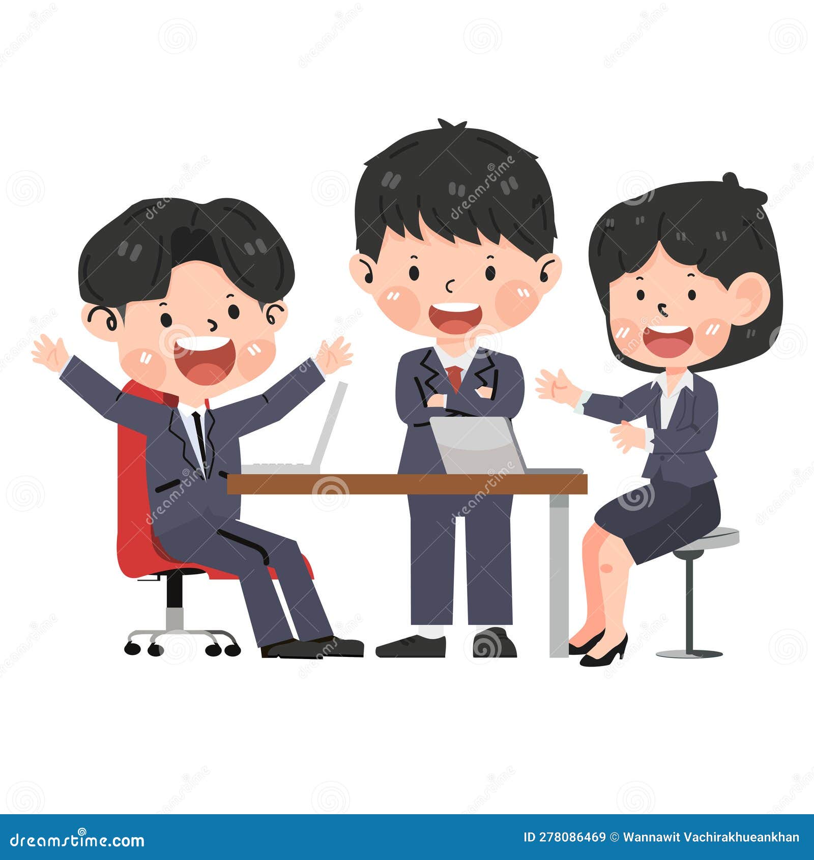 Group of Business Team Managers Working Together Stock Vector ...