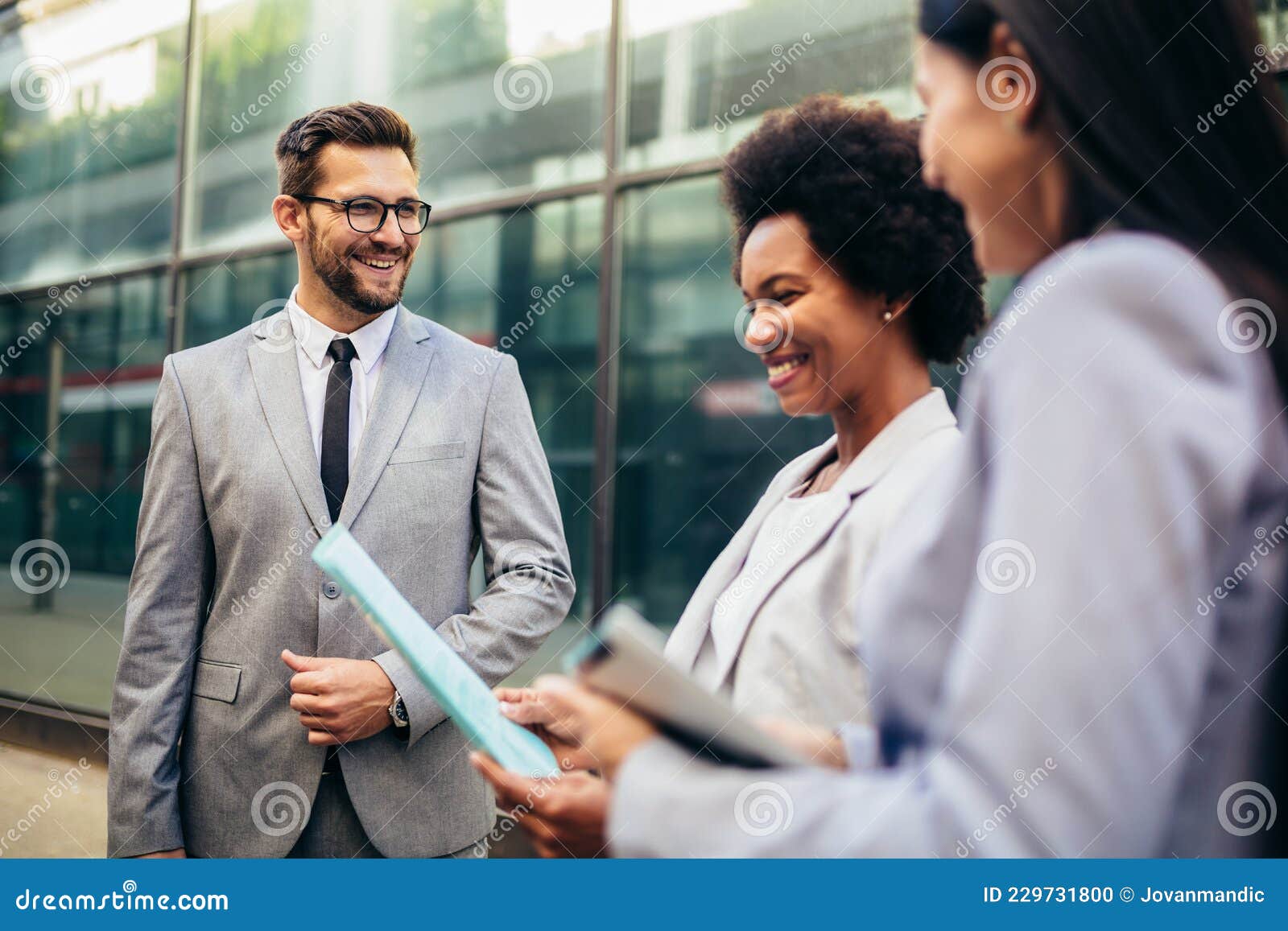 Business Team Meeting Outside Stock Photo - Image of diversity ...
