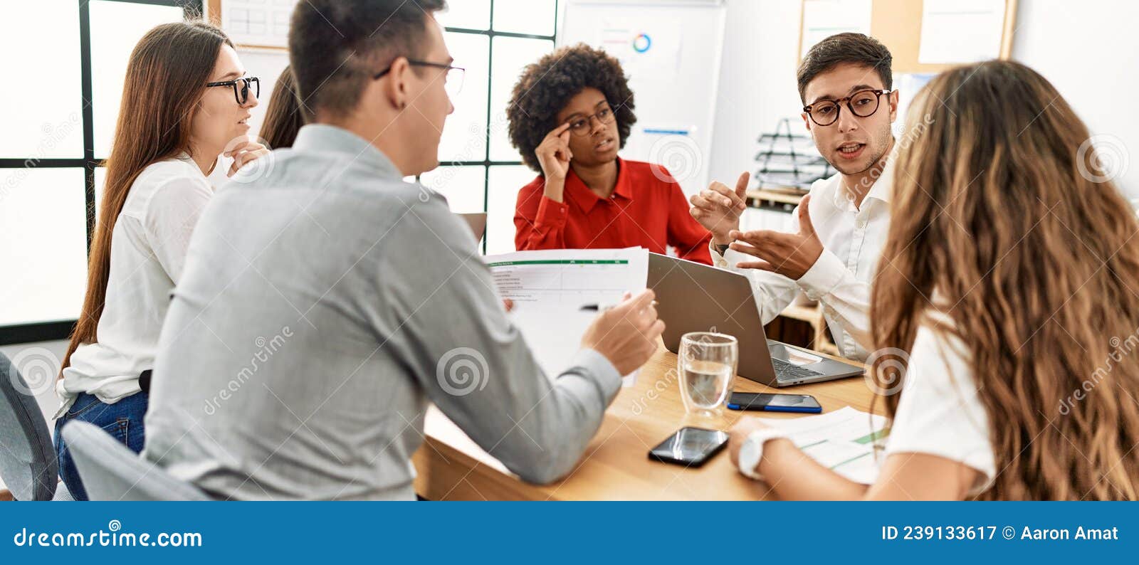 Group of Business Workers Concentrate Working at the Office Stock Image ...