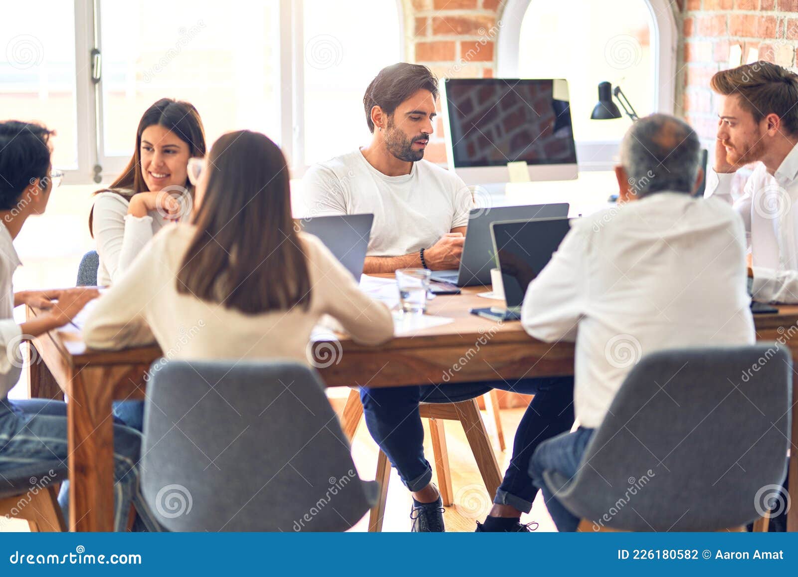 Group of Business Workers Working Together at the Office Stock Photo ...
