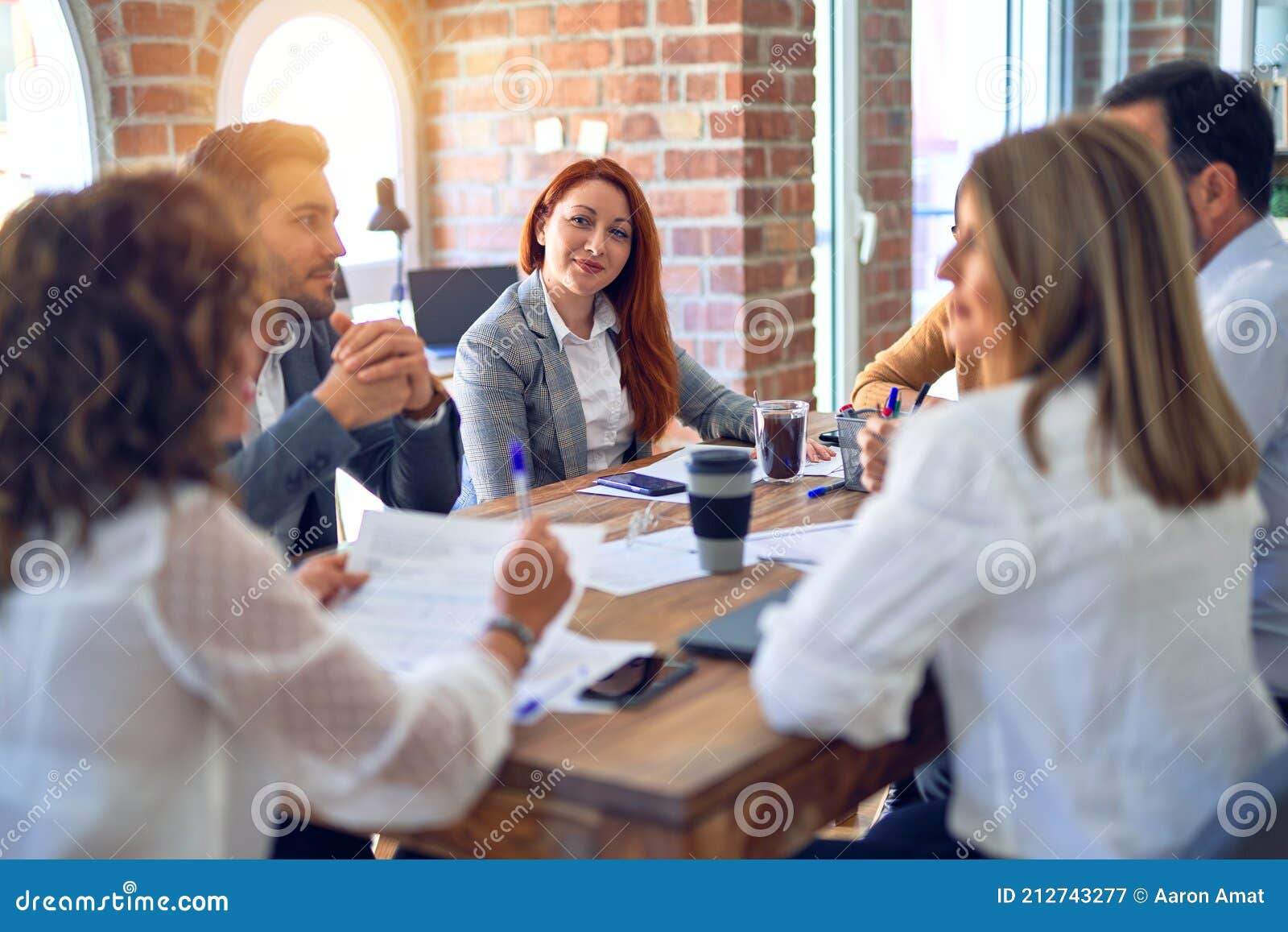 Group of Business Workers Working Together Stock Image - Image of ...