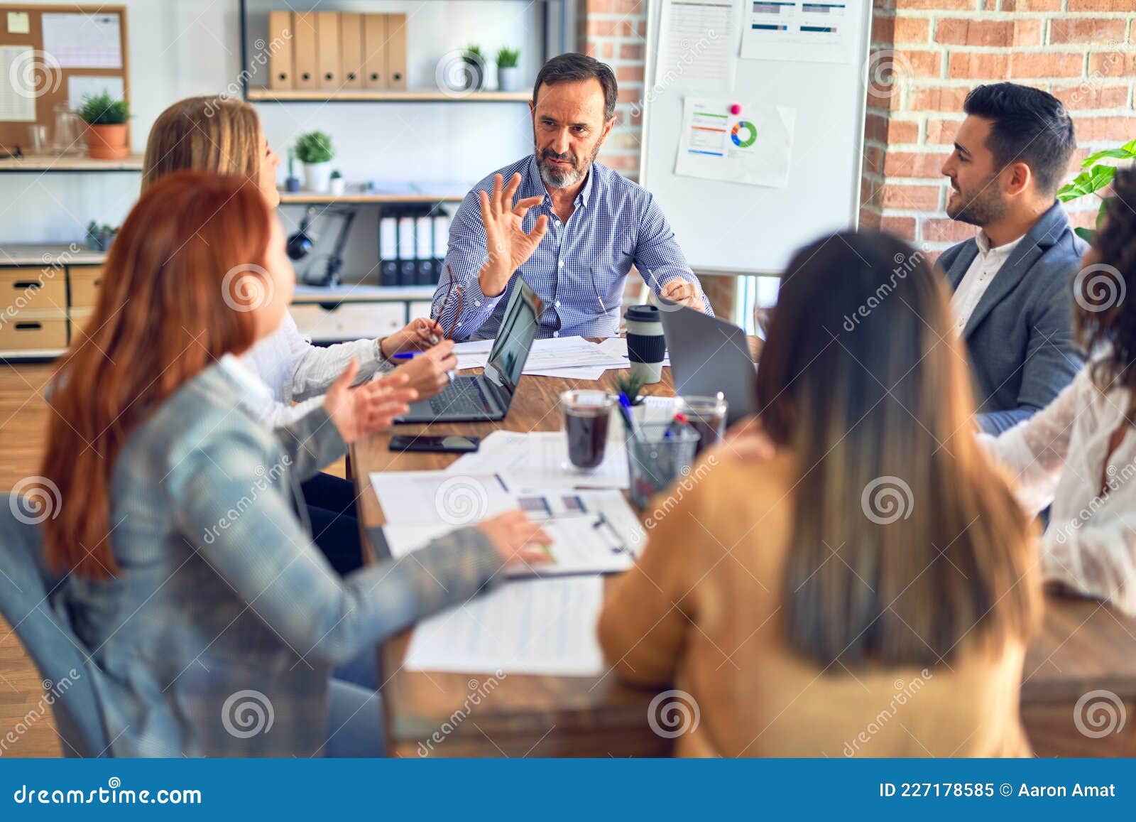 Group of Business Workers Working Together Stock Image - Image of ...