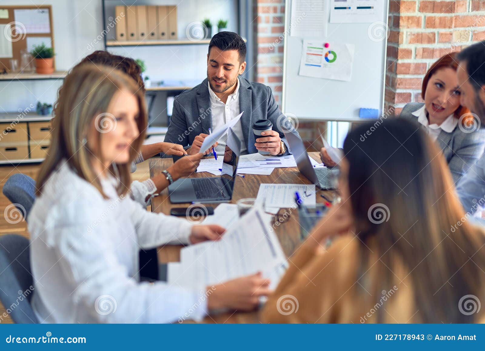 Group of Business Workers Working Together Stock Image - Image of group ...