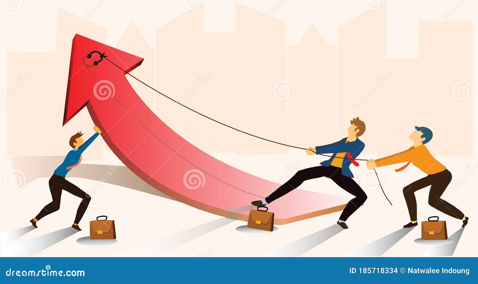 Group of Businessman Pulling for Change of a Direction . Stock Vector ...