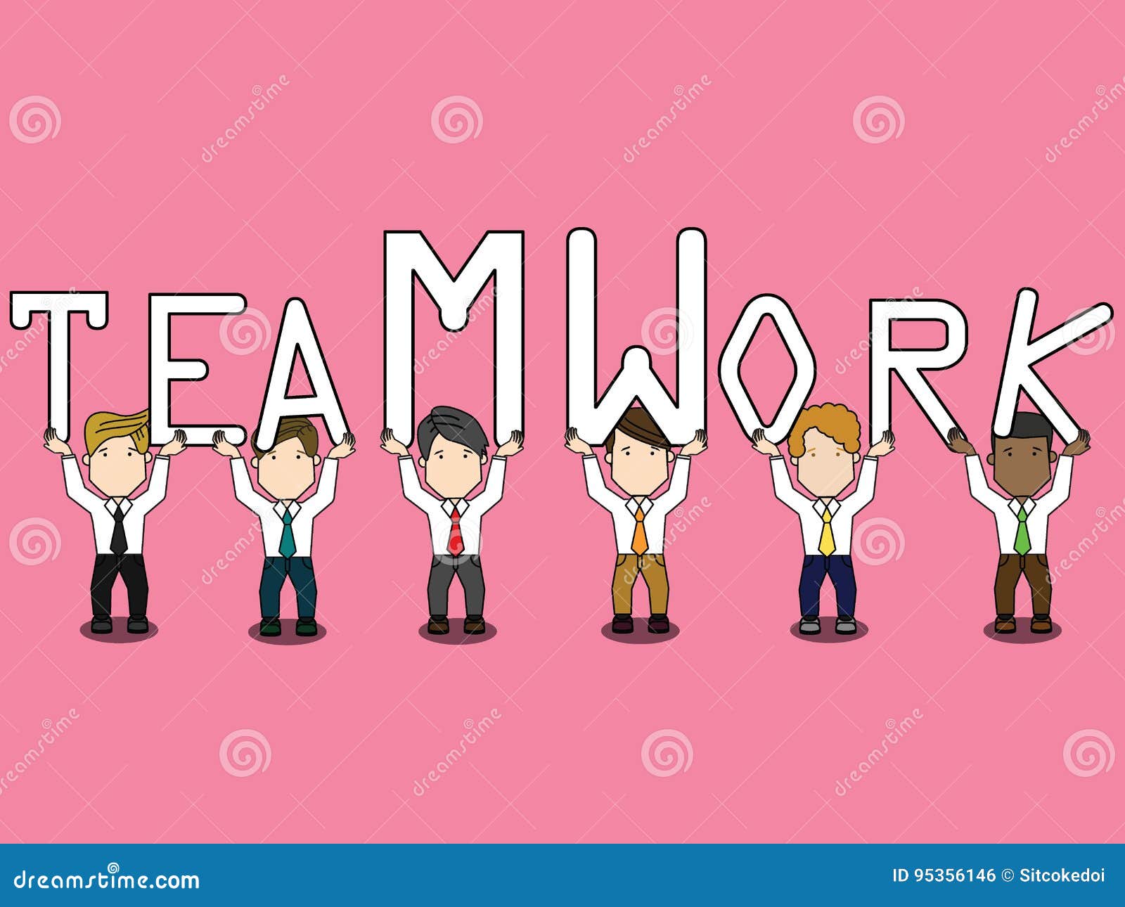 Group of Businessman Showing Teamwork Stock Vector - Illustration of ...