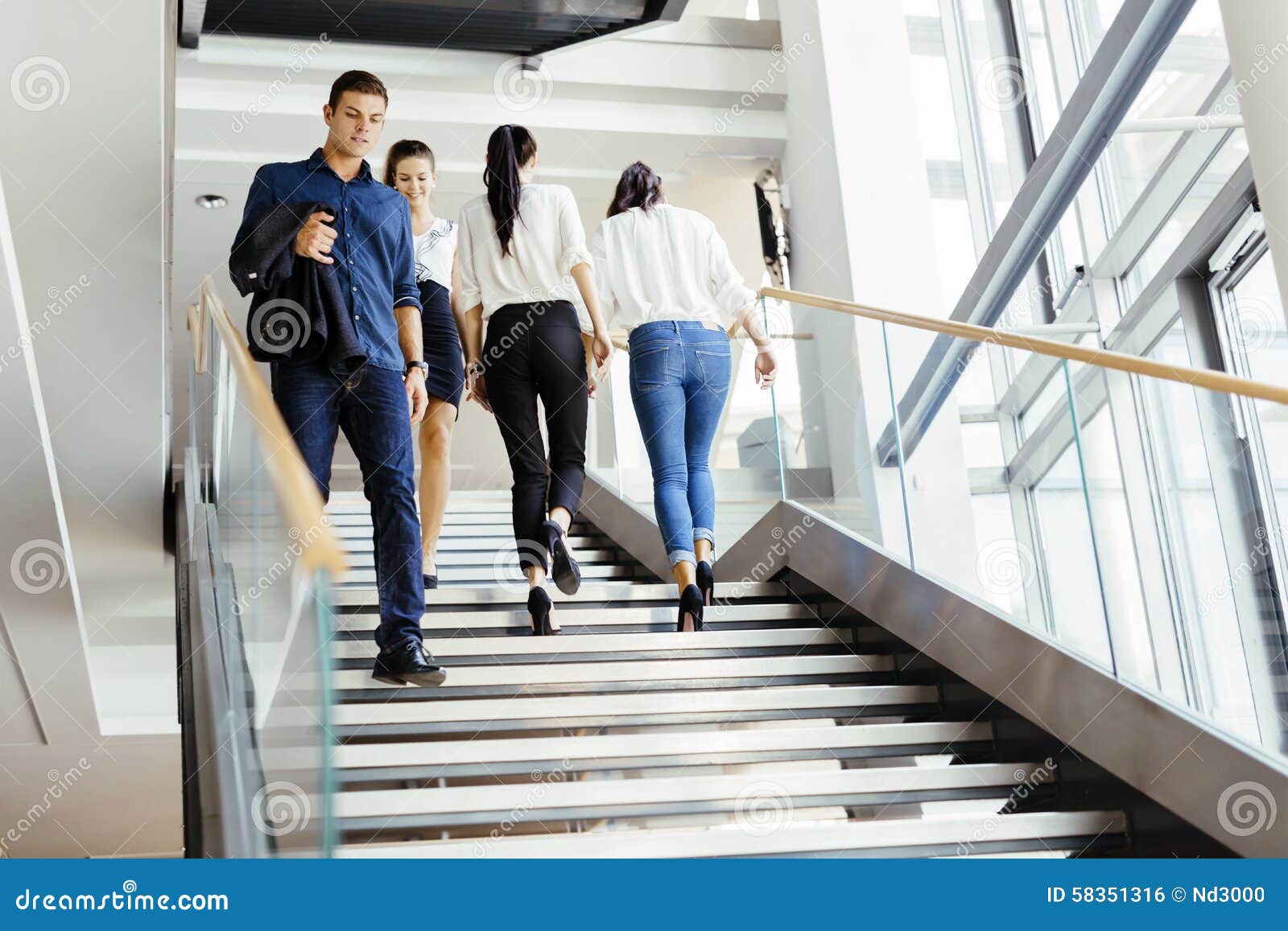 Group of Businessman Walking and Taking Stairs Stock Photo - Image of ...