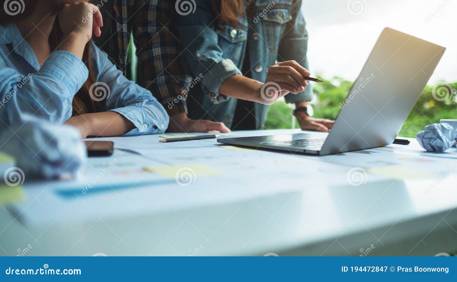 Group of Businessman Working and Using Laptop Computer Stock Image ...