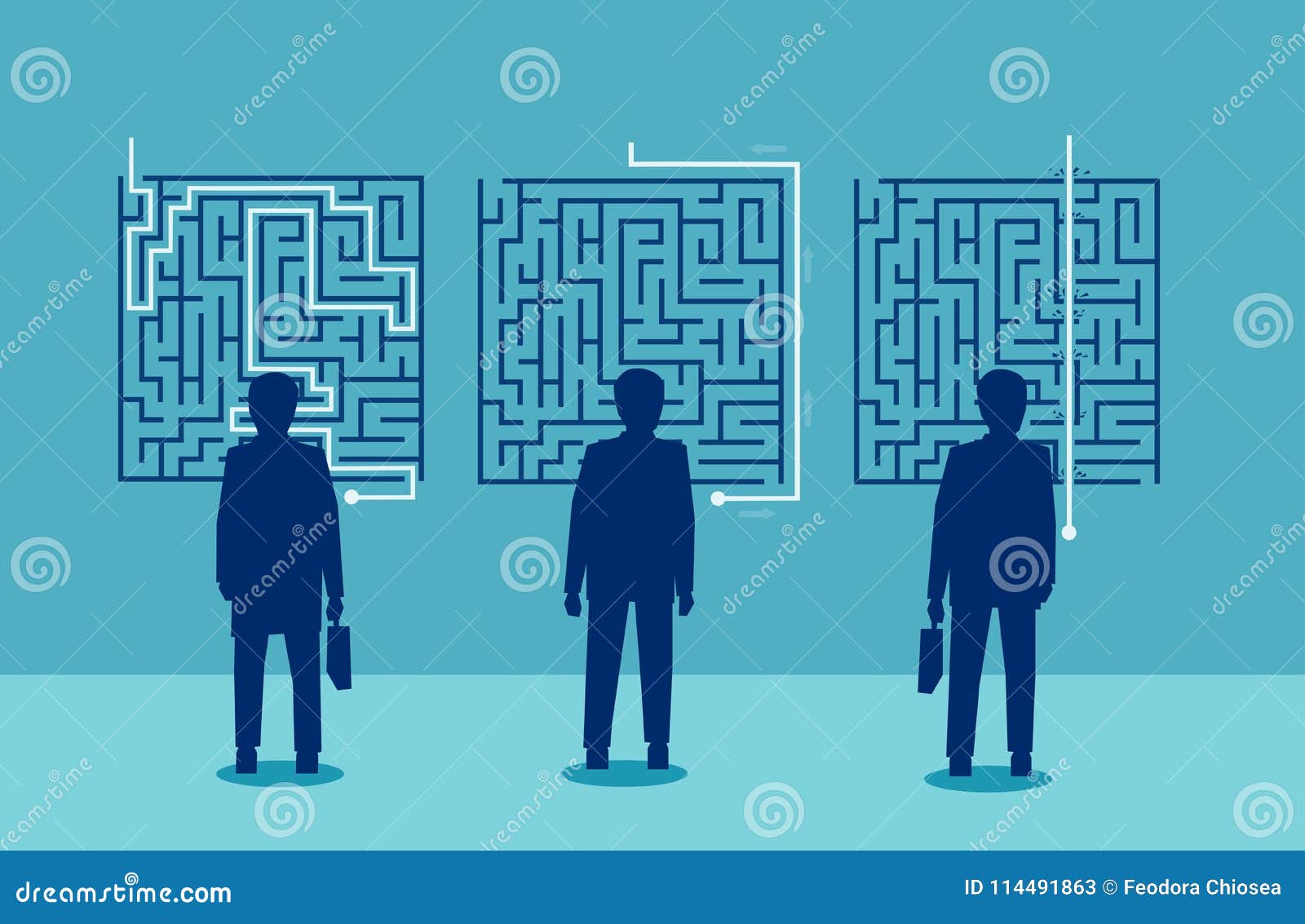 Businessmen Have a Different Solution for a Challenging Labyrinth Stock ...