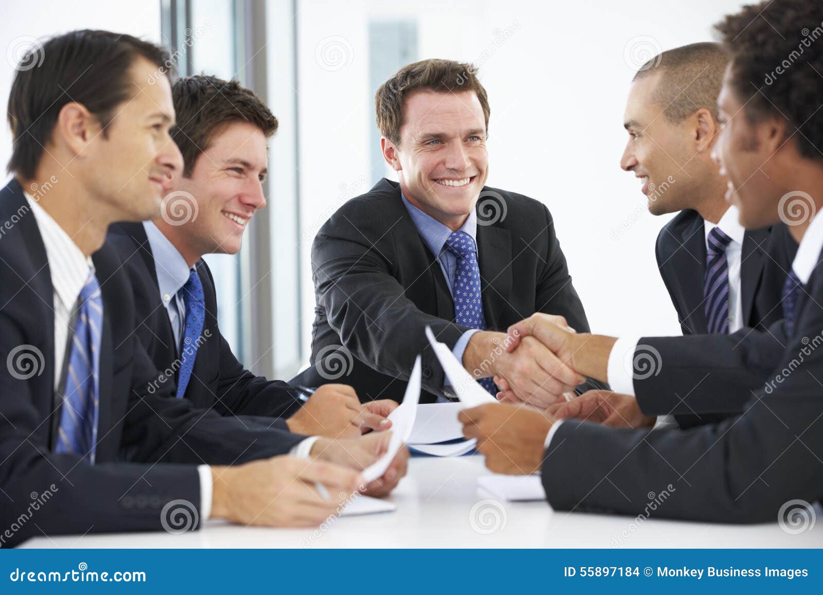 Group of Businessmen Having Meeting in Office Stock Photo - Image of ...