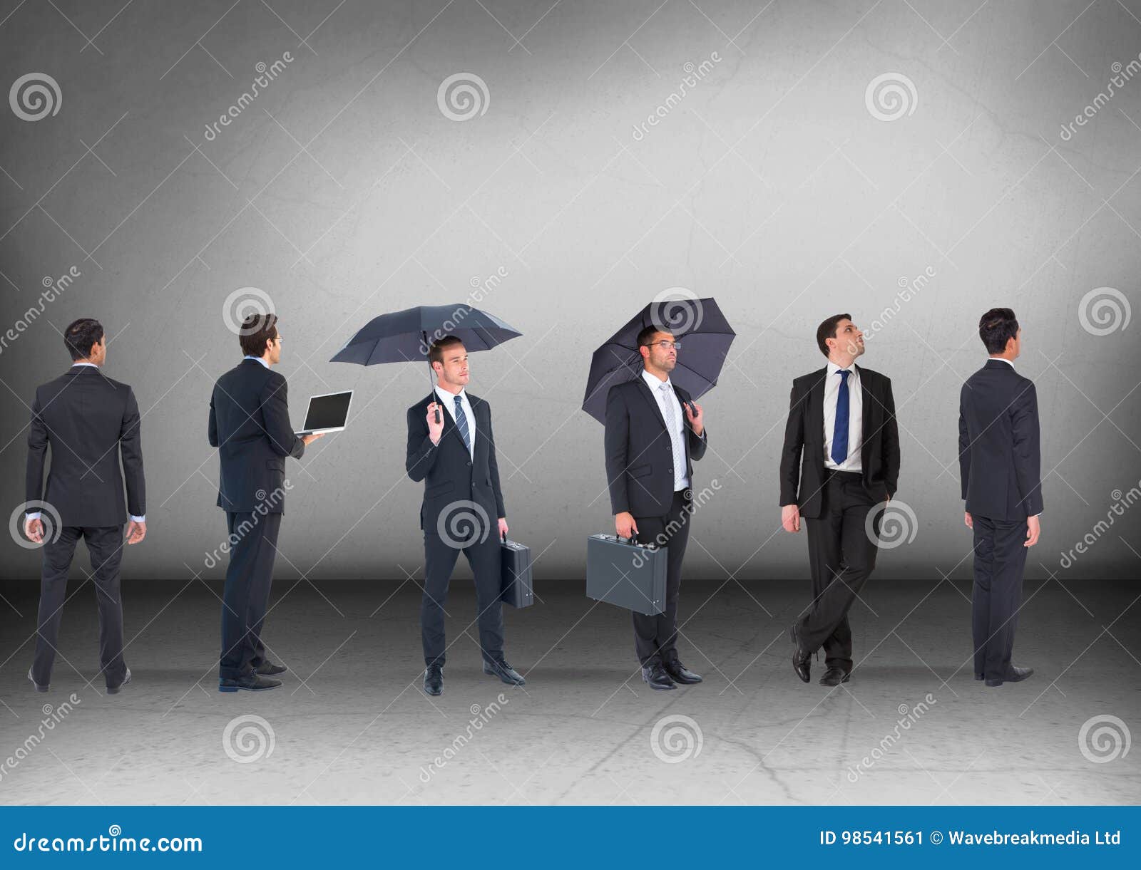 Group of Businessmen Looking in Same Directions Stock Image - Image of ...