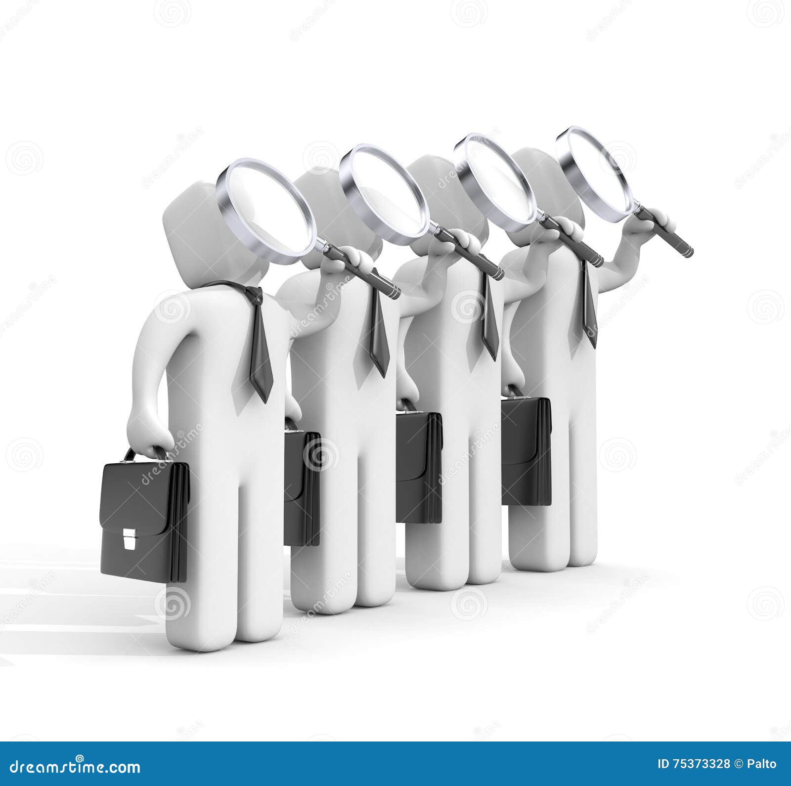 Group of Businessmen with Magnifying Glasses Stock Illustration ...
