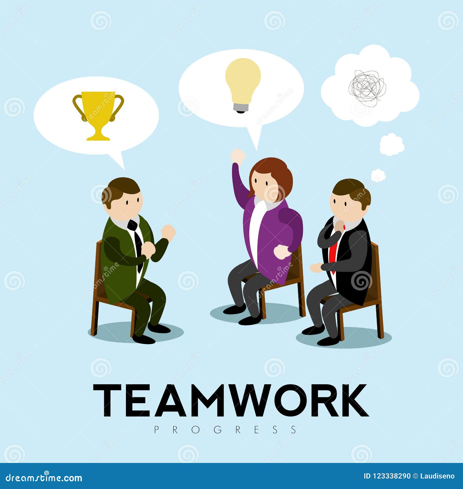 Group of Businessmen Talking. Teamwork Stock Vector - Illustration of ...