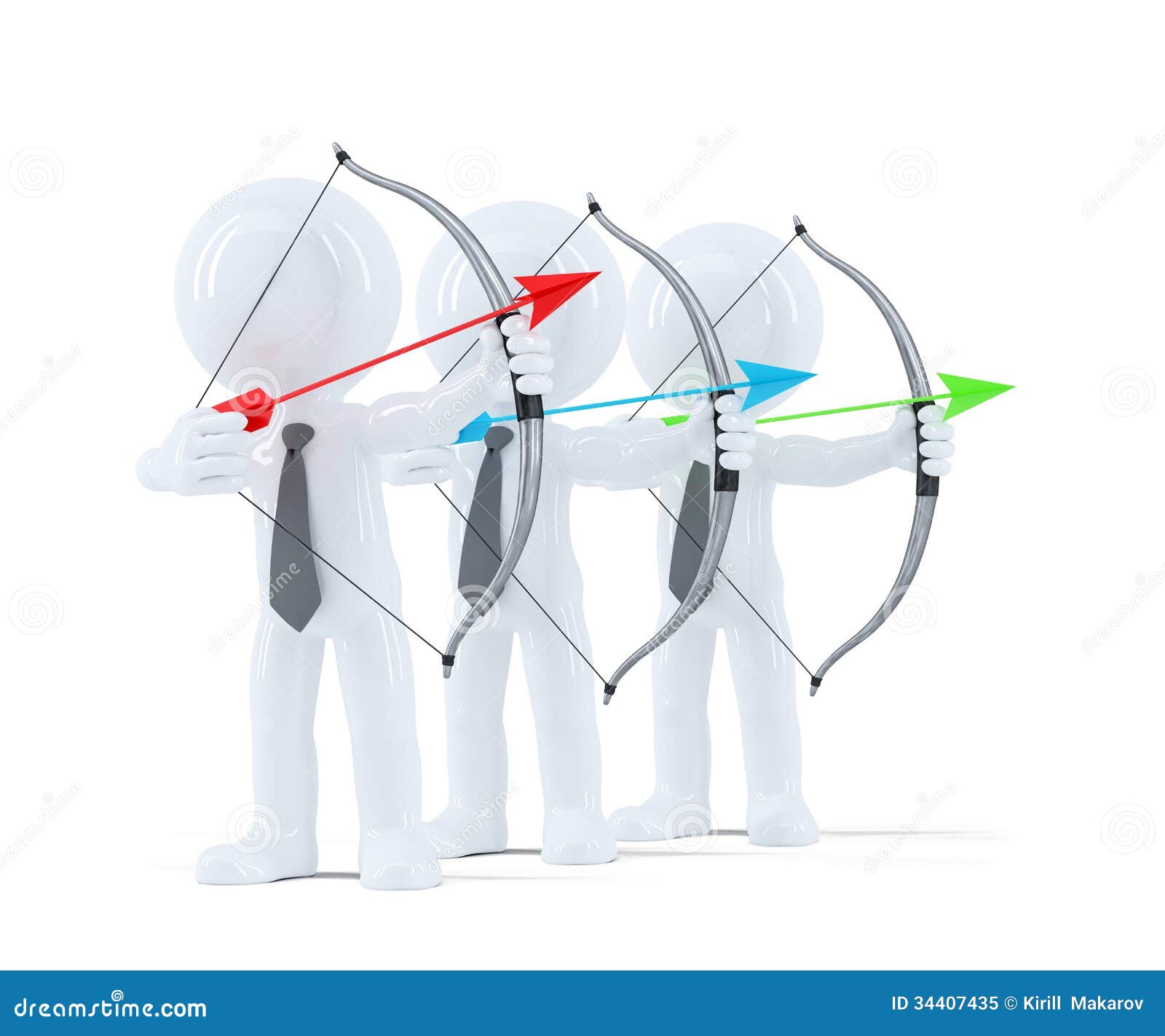 Set Of Businesspeople Aiming Darts To Target. Office Workers Business ...